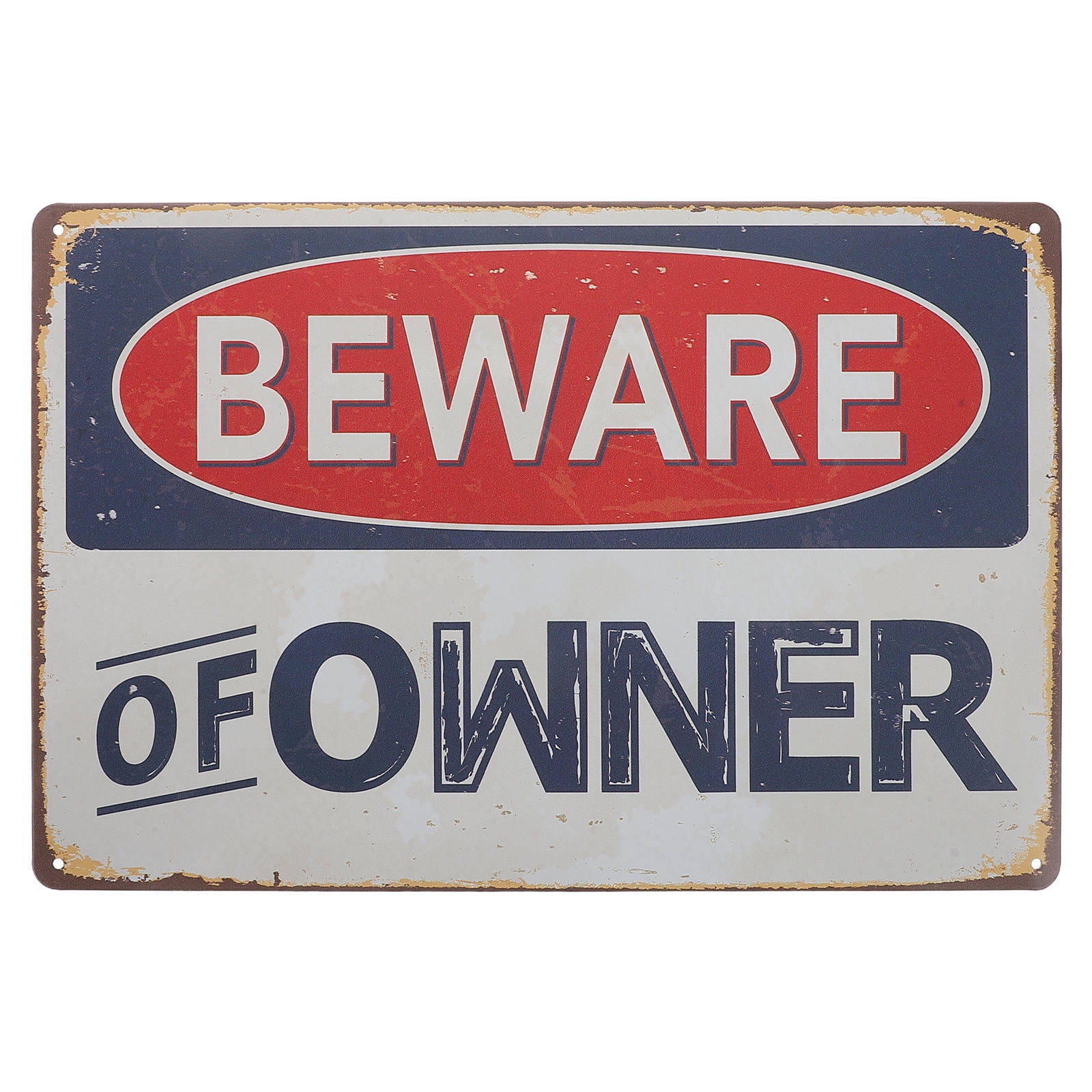 Masteelf Metal Tin Beware Of Owner Signs Outdoor Warning Sign Retro ...