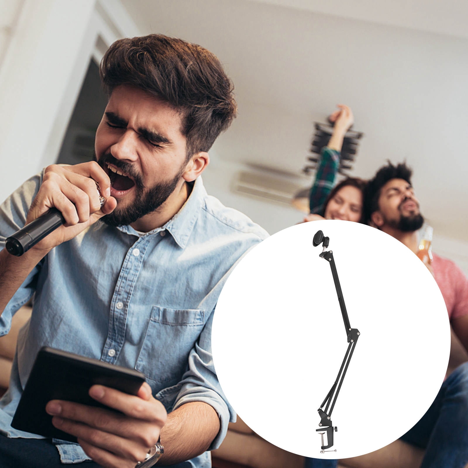 Masteelf Microphone Stand Wall Mount for Condenser Microphones Black ...