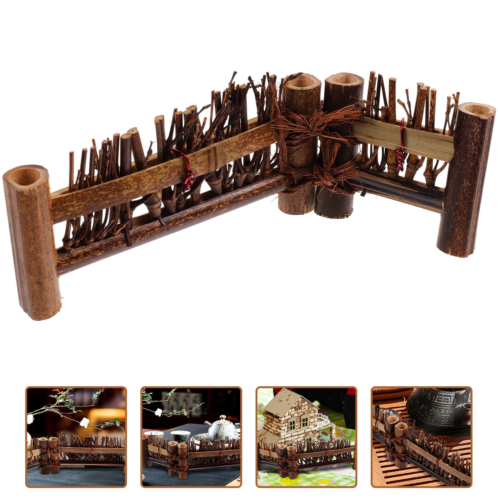 Masteelf Mini Bamboo Fence Decor Copper Binding for Garden Landscaping ...