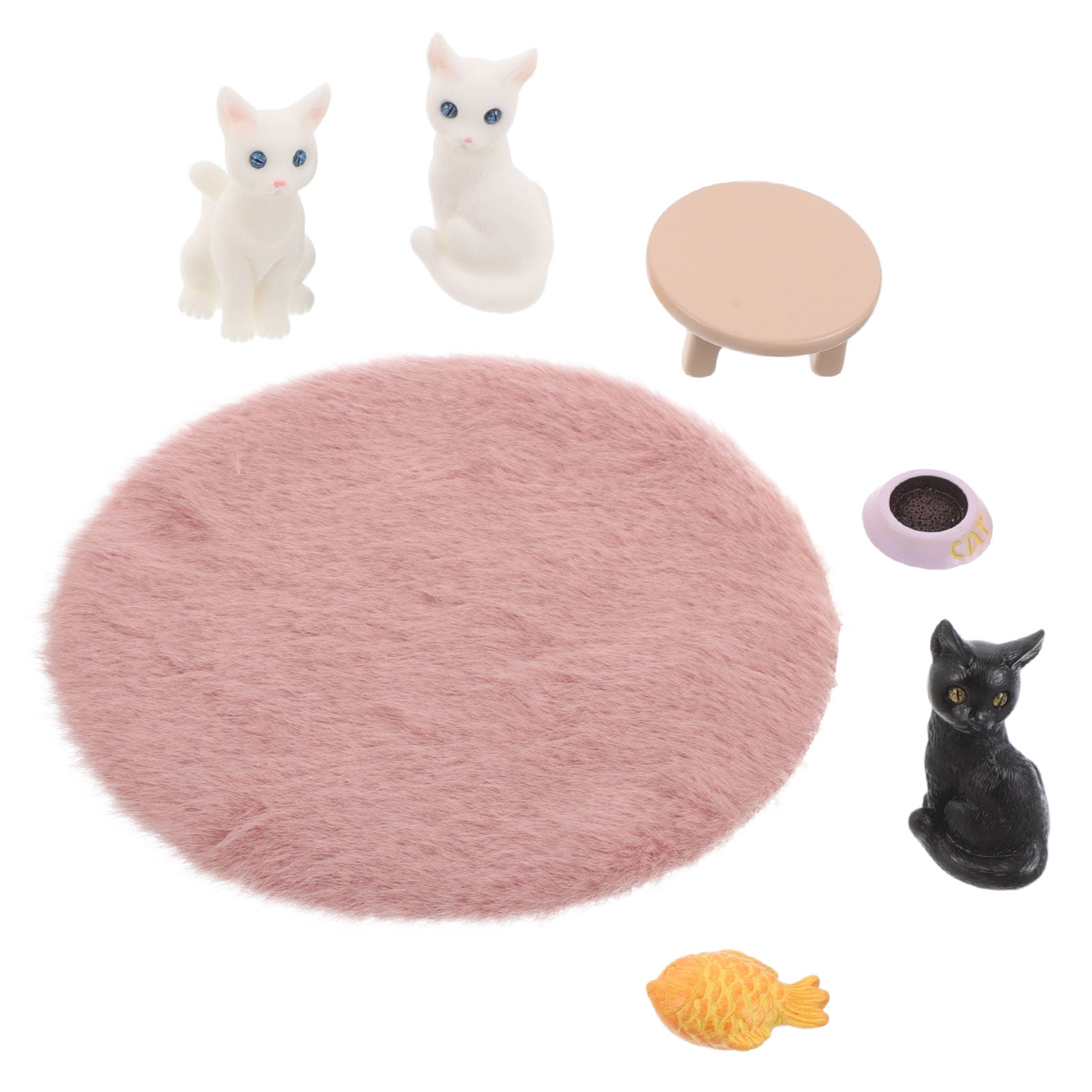 Masteelf Mini Cat Figurines Miniature Cats for Dollhouse Set Ornaments ...