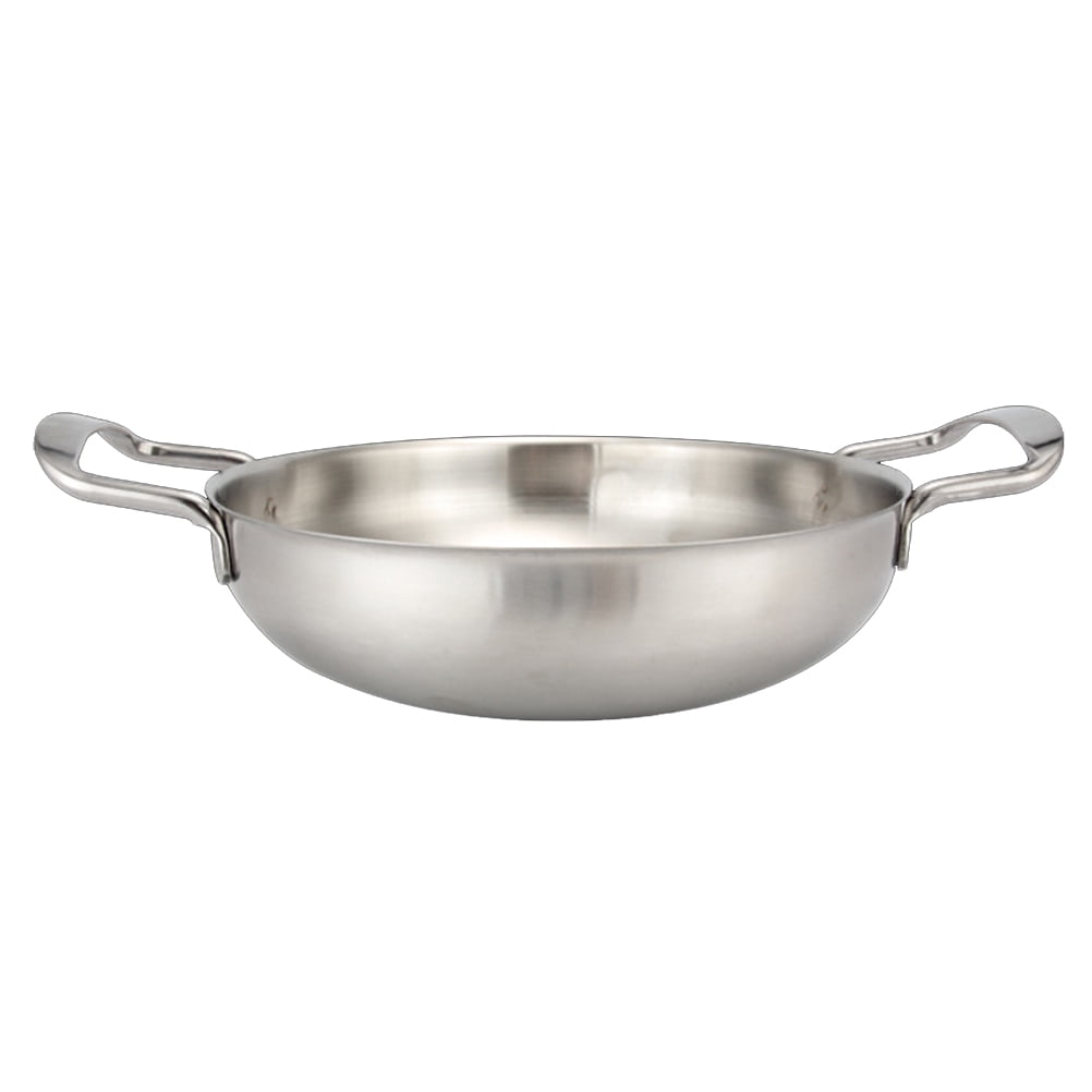 Masteelf Stainless Steel Everyday Pan with Mirror Finish and Handles ...
