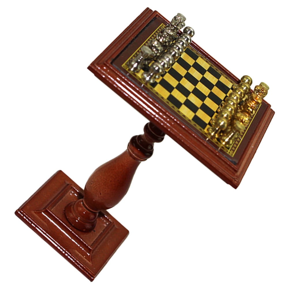 LOLIPPYY Miniature Decor Chess Board Alloy 1Set 2.4x1.9x1.9in - Walmart.com