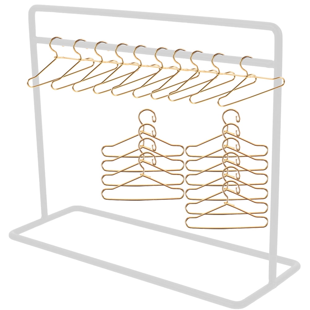 Masteelf Mini Hanger Miniature Doll Clothing Rack Clothes Hanging ...