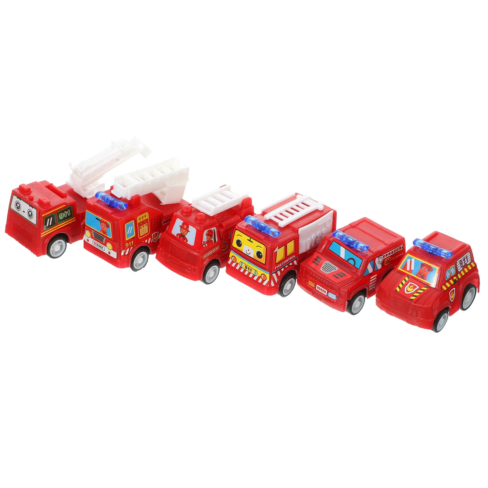 Masteelf Mini Pull Back Cars for Kids Made of Plastic Red Toy Vehicle 6 ...