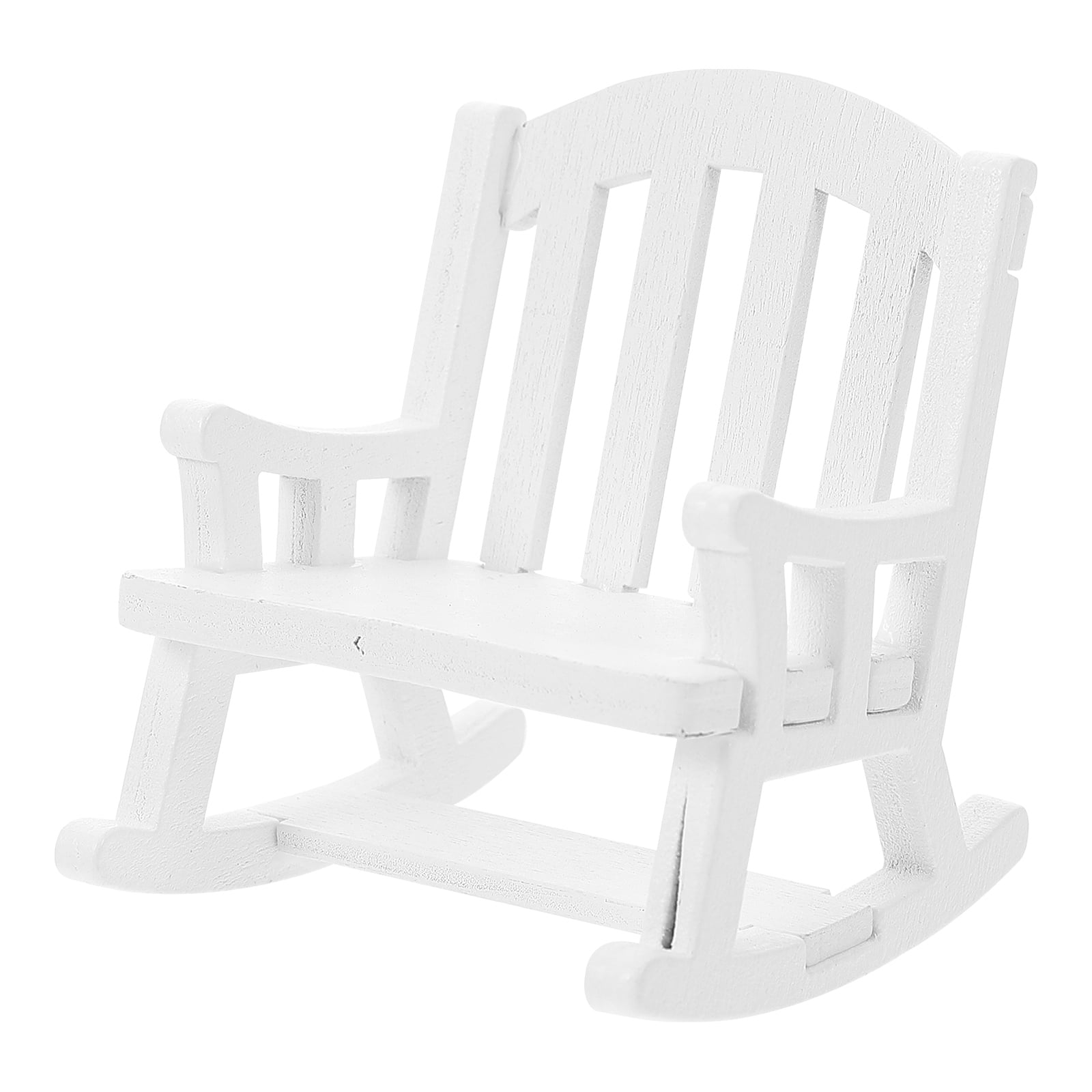 Masteelf Mini Rocking Chair Decor Miniature Scene Foldable Child White ...