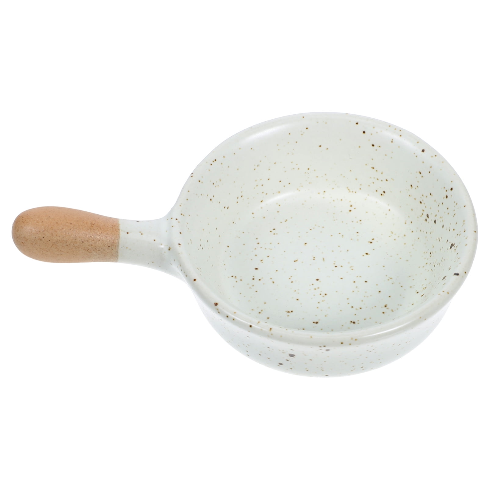 Masteelf Mini Serving Bowl with Handle Small White Ceramic Bowl for Soy ...