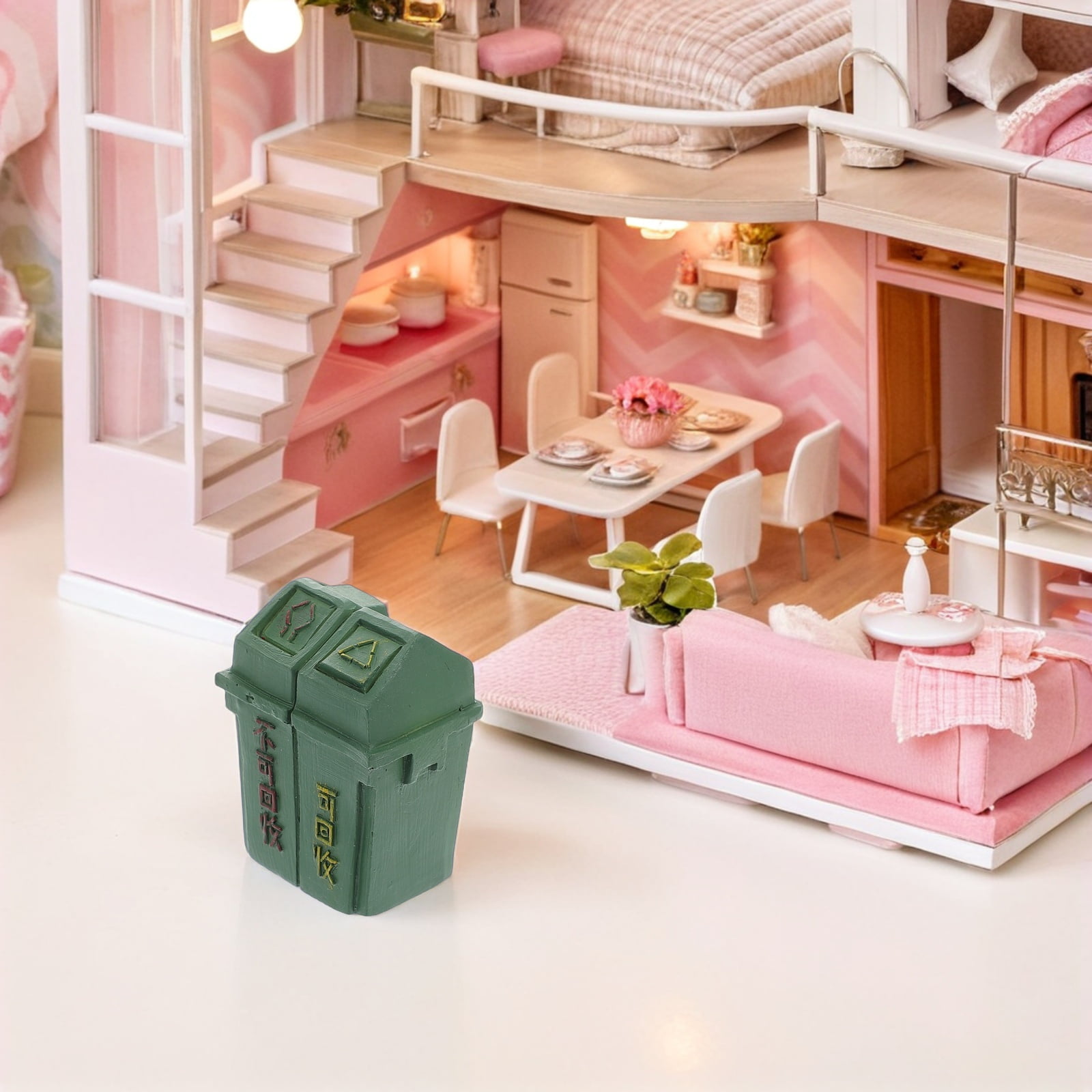 Masteelf Mini Trash Can 1:64 Scale Tiny Garbage Bin Realistic Miniature ...