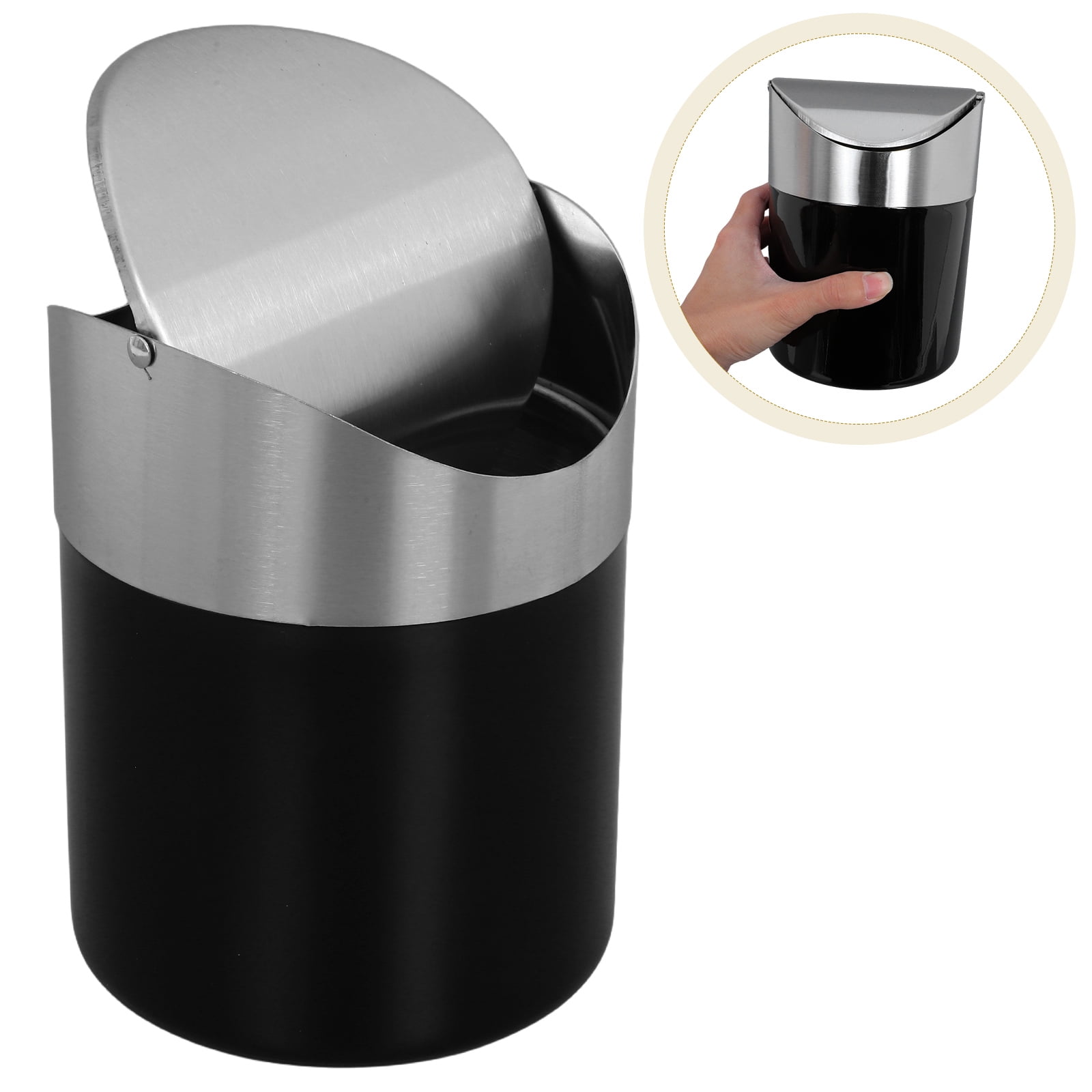 Masteelf Mini Trash Can with Lid Small Garbage Can Countertop ...