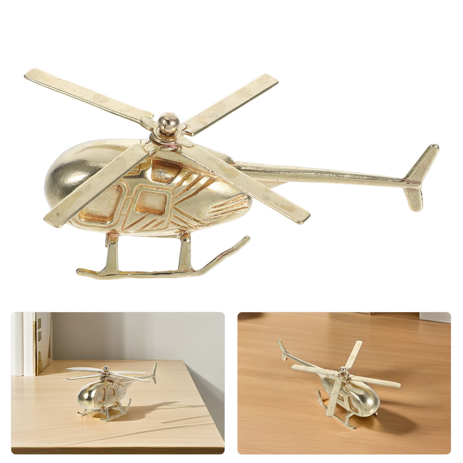 Masteelf Miniature Brass Helicopter Metal Plane Model Vintage ...