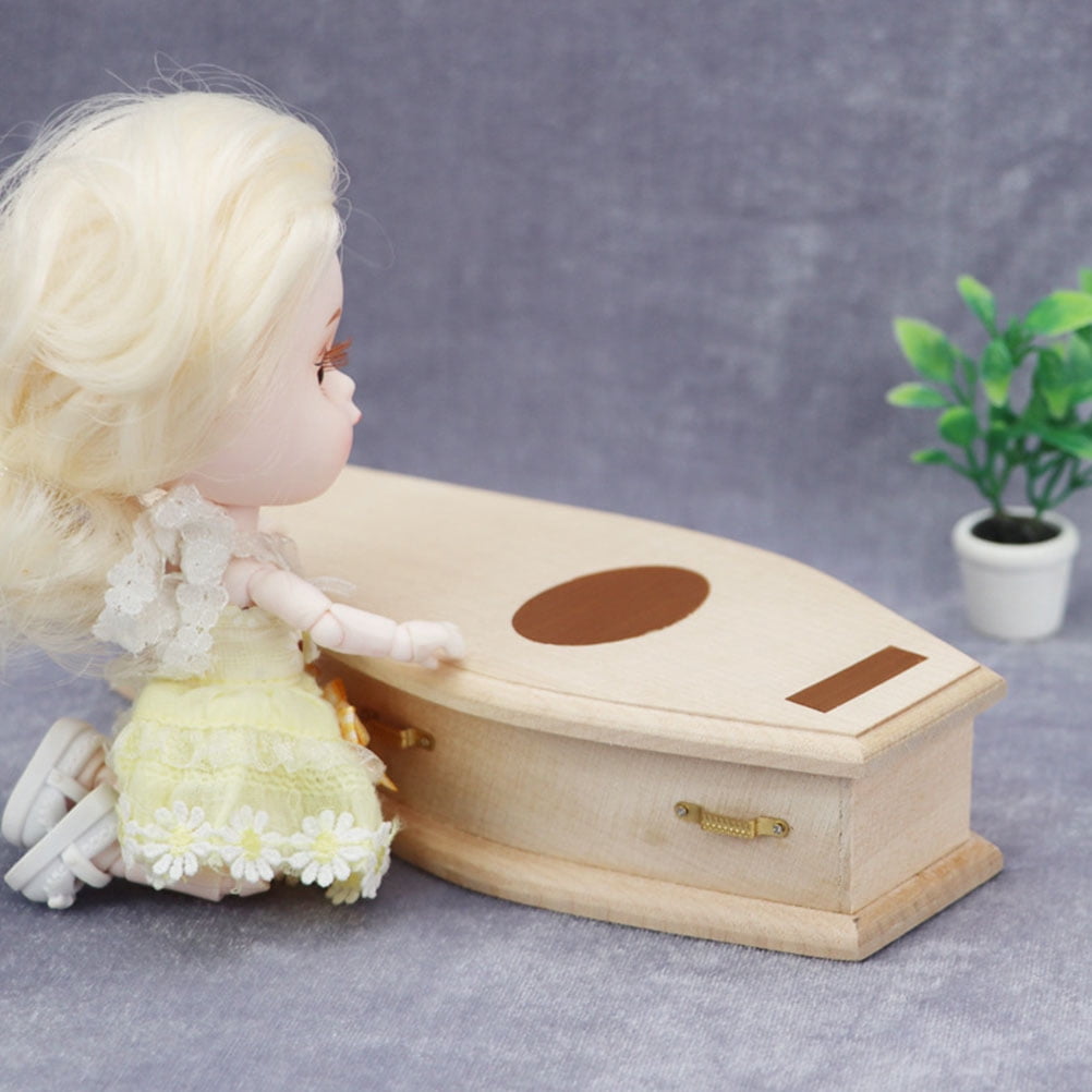 Masteelf Miniature Furniture Decor Playhouse Furniture Tiny Coffin ...
