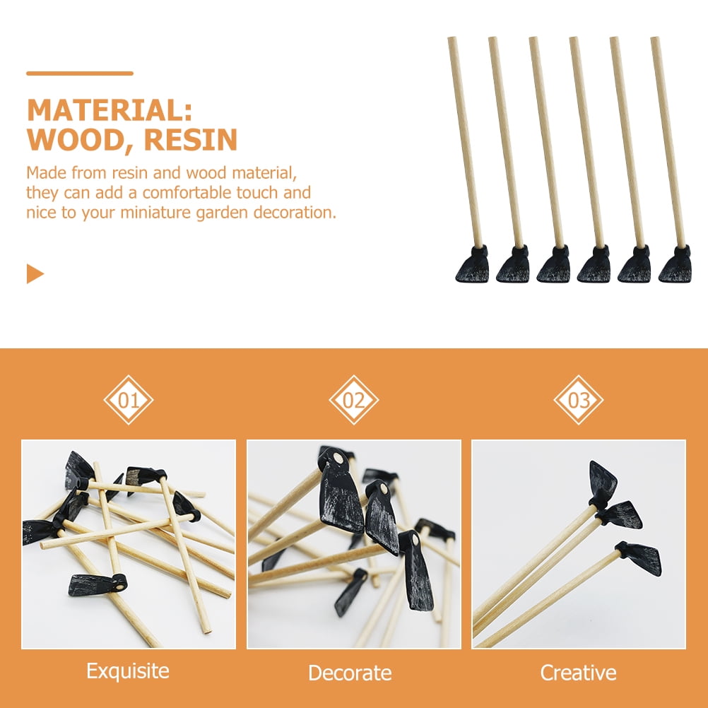 SWETRACE Miniature Garden Tools Wooden for Adults Interested in DIY ...