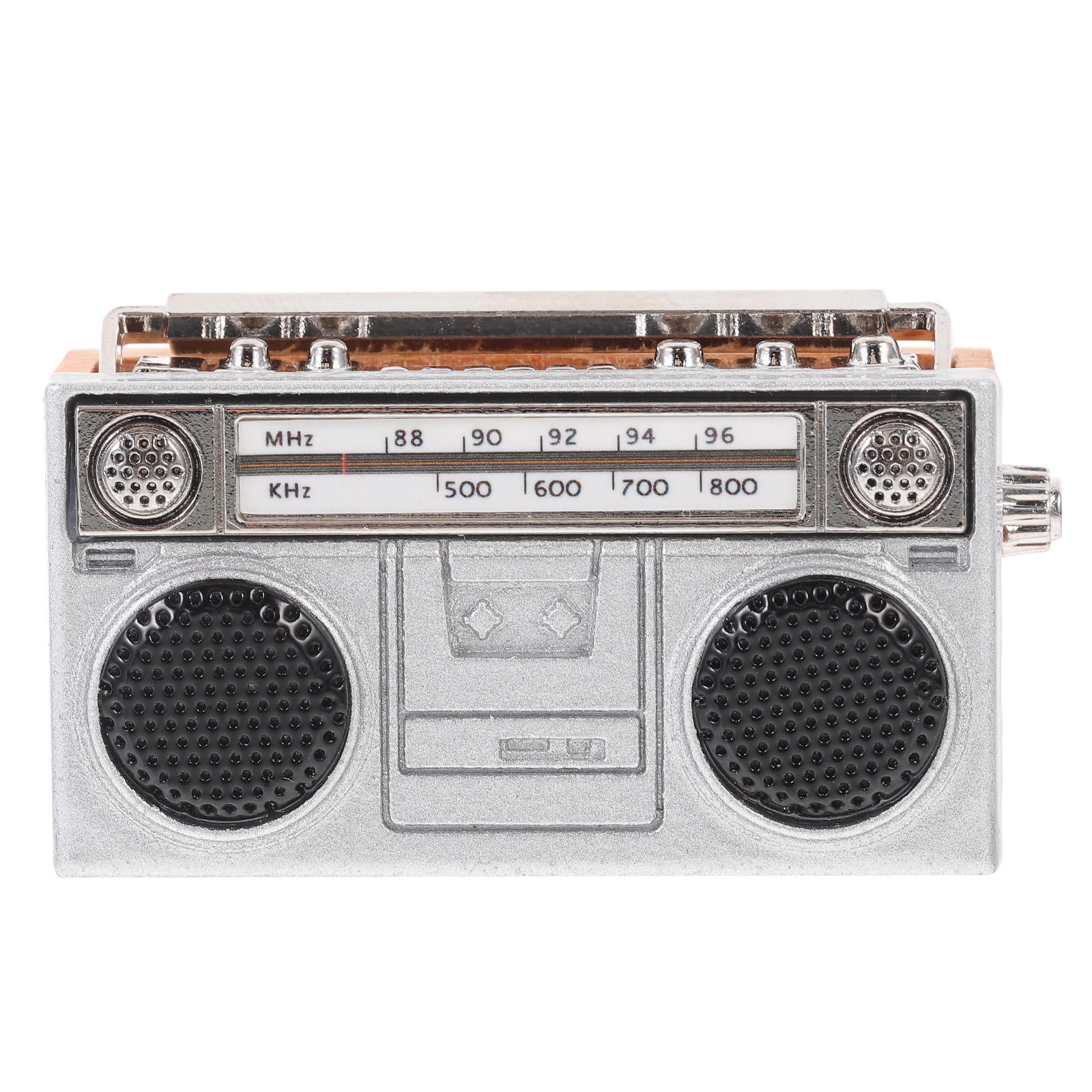 OFFIGAM Miniature Radio Silver Mini Radio Adornment 1Set 1.97X1.1X0 ...