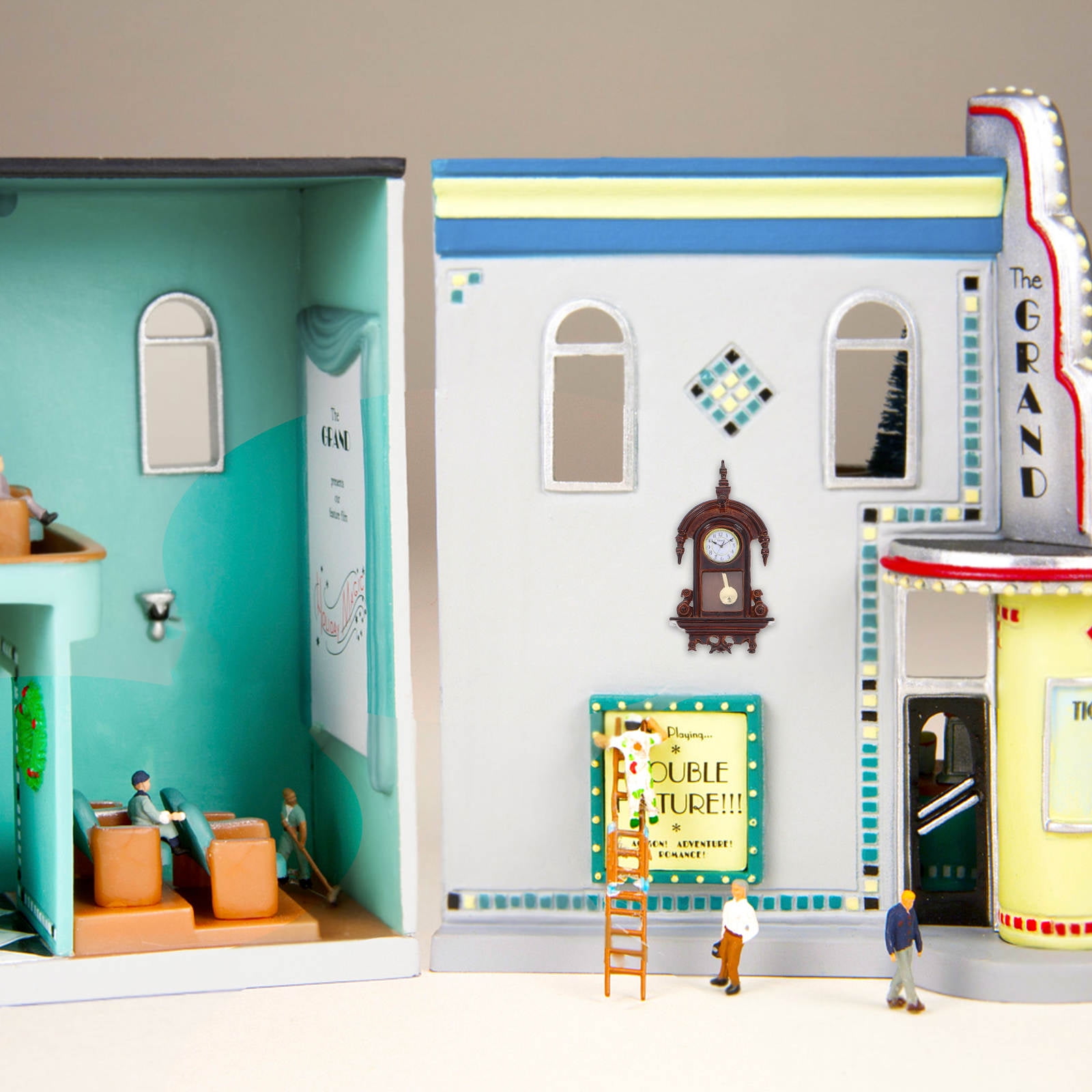 Masteelf Miniature Simulation Wall Clock Doll House Pendulum Clock ...