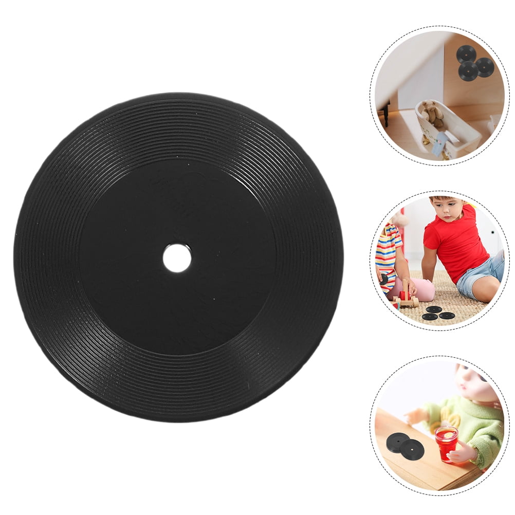 Masteelf Miniature Vinyl Record Models for Decor 12 Pcs Black Plastic ...