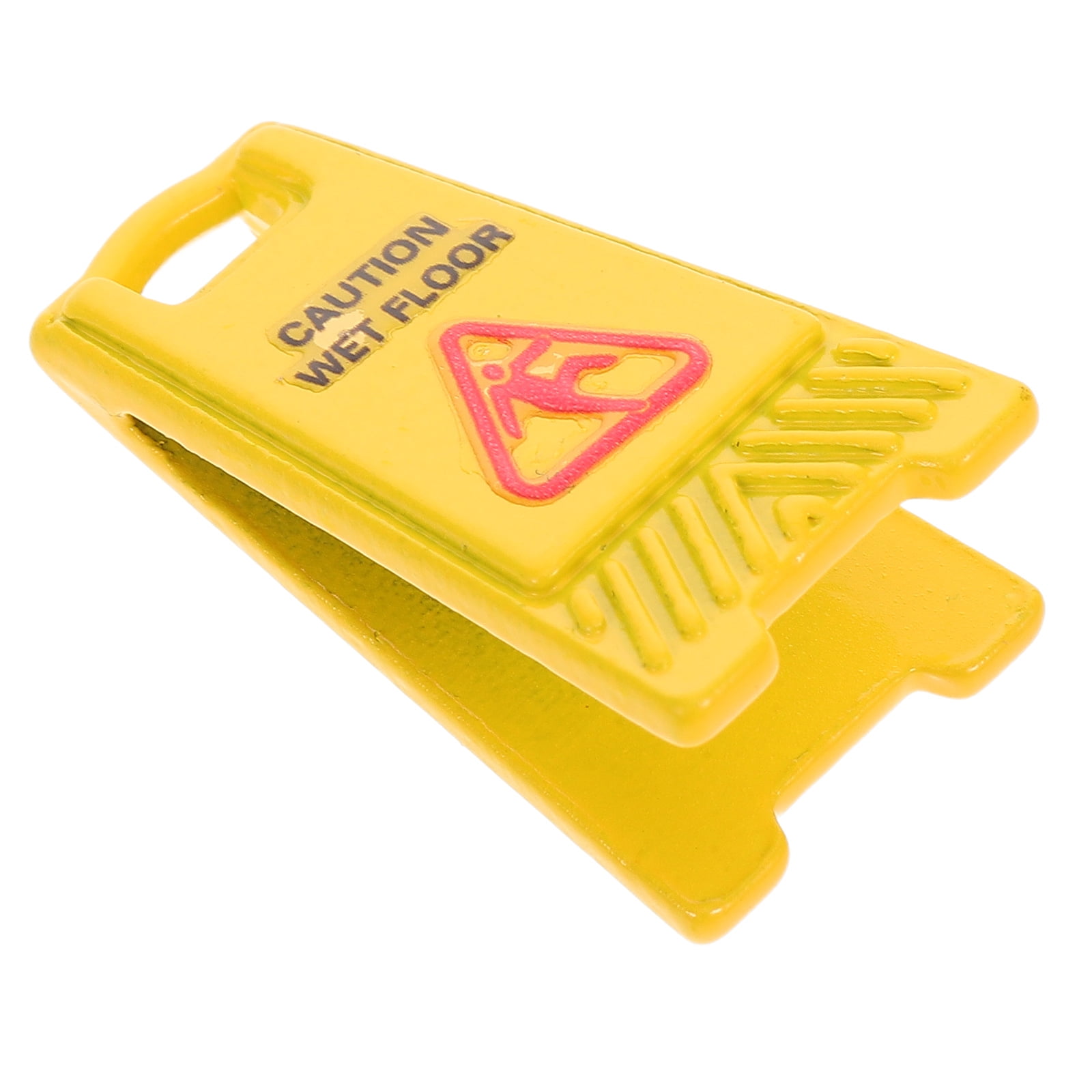 Masteelf Miniature Warning Sign Mini Floor Caution Sign Yellow Plastic ...