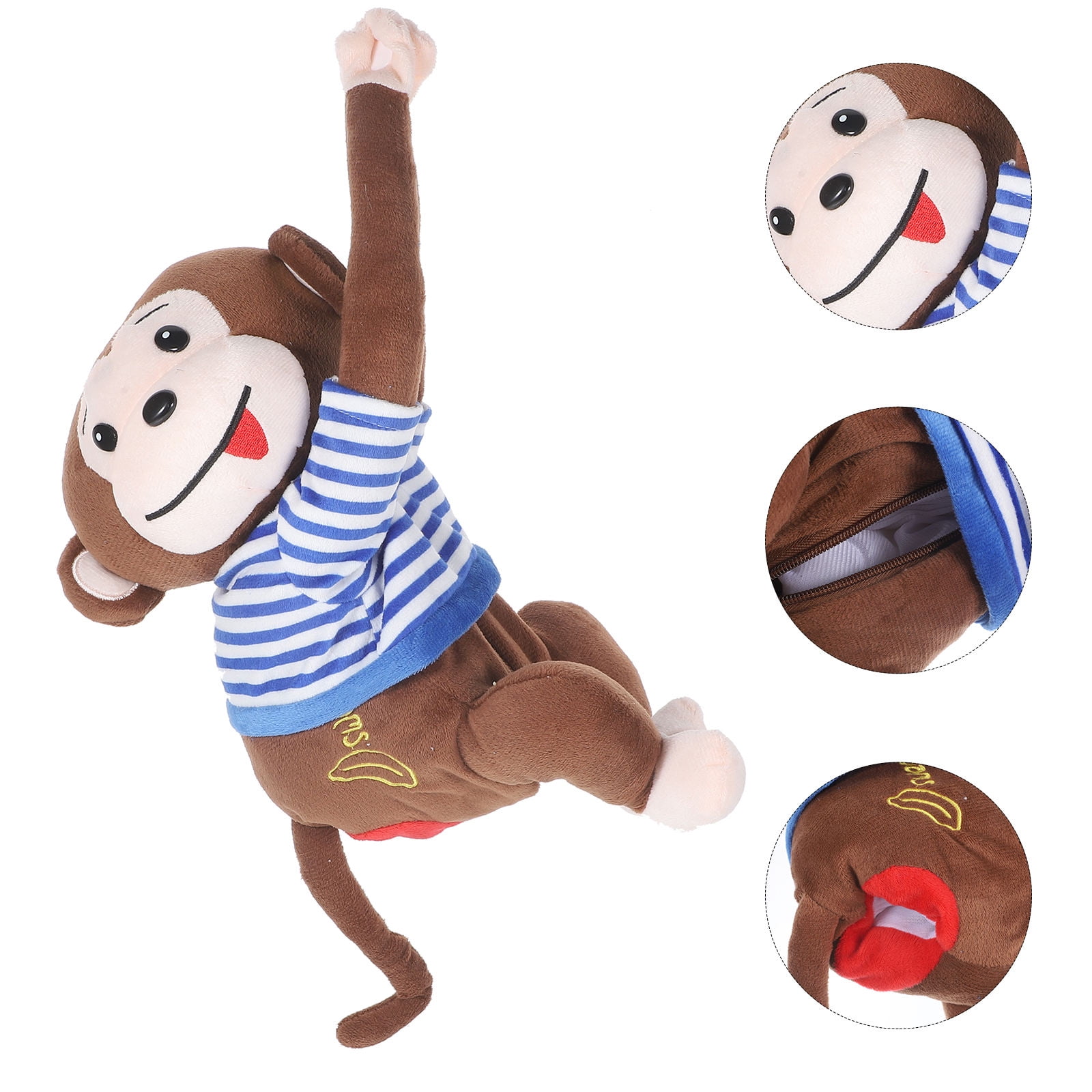 Masteelf Monkey Paper Towel Storage Box Plush Monkey Tissue Dispenser ...