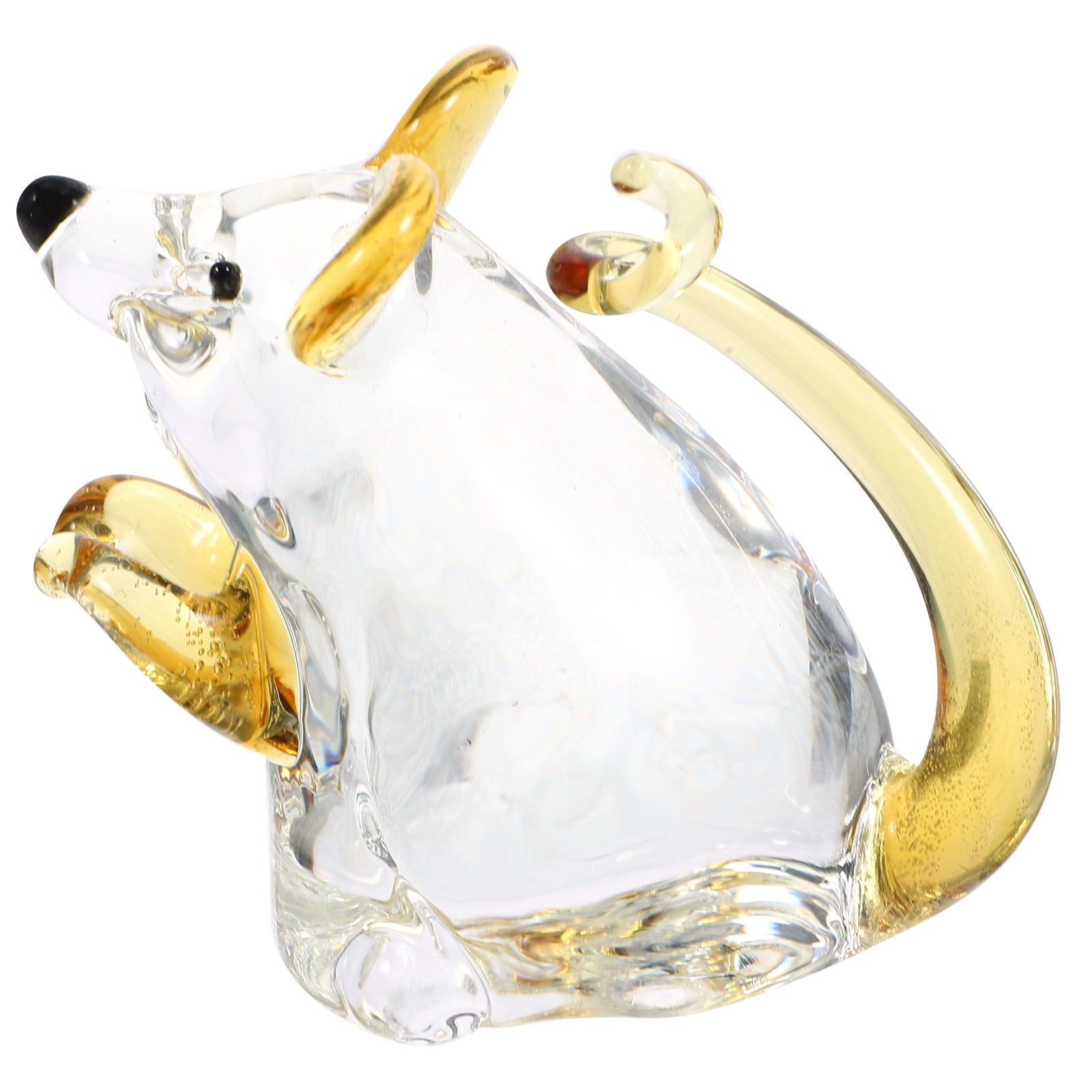 Masteelf Mouse Figurine Crystal Crafts Decor Desktop Cute Mouse Statue ...