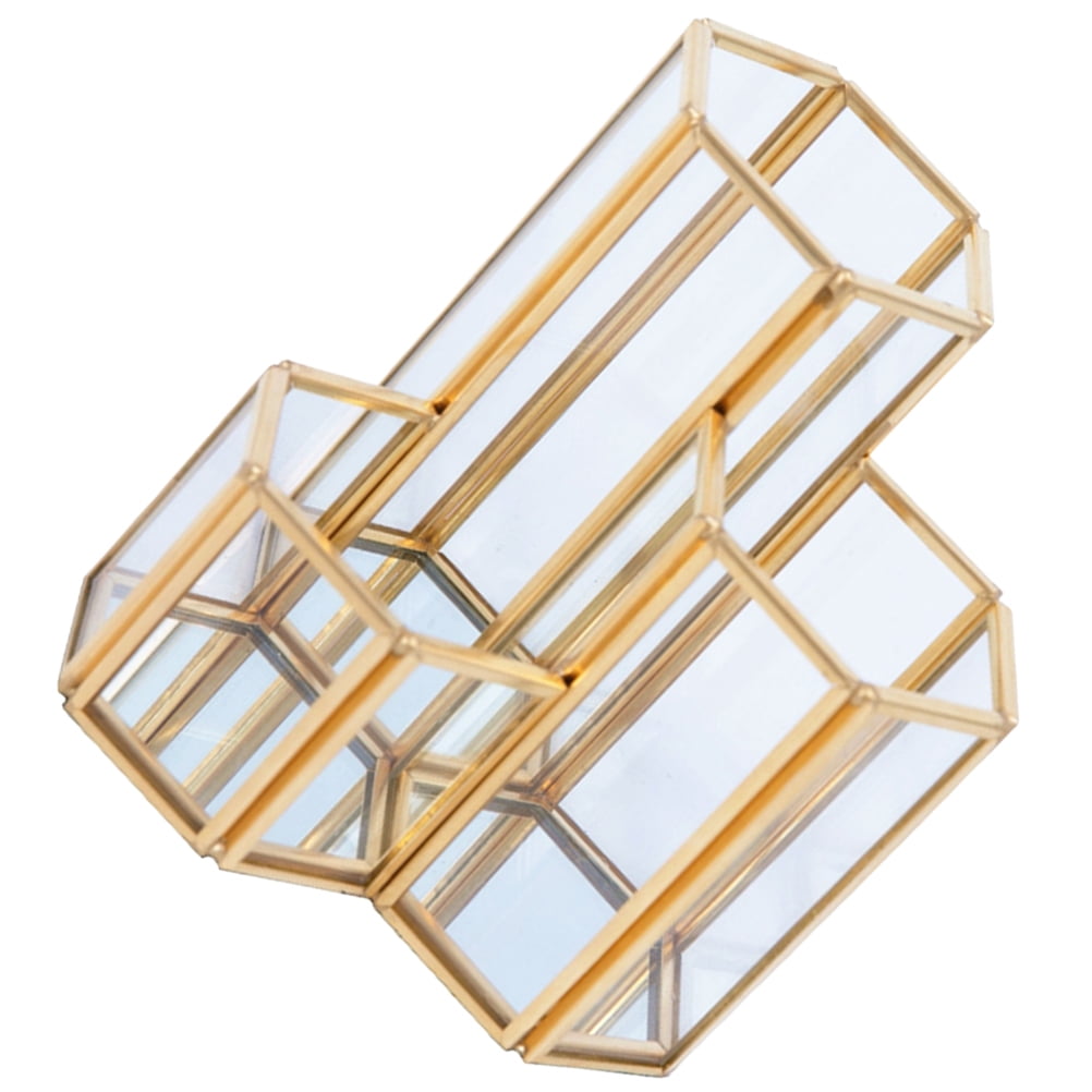Masteelf Multi-Functional Transparent Glass Storage Rack with Creative ...