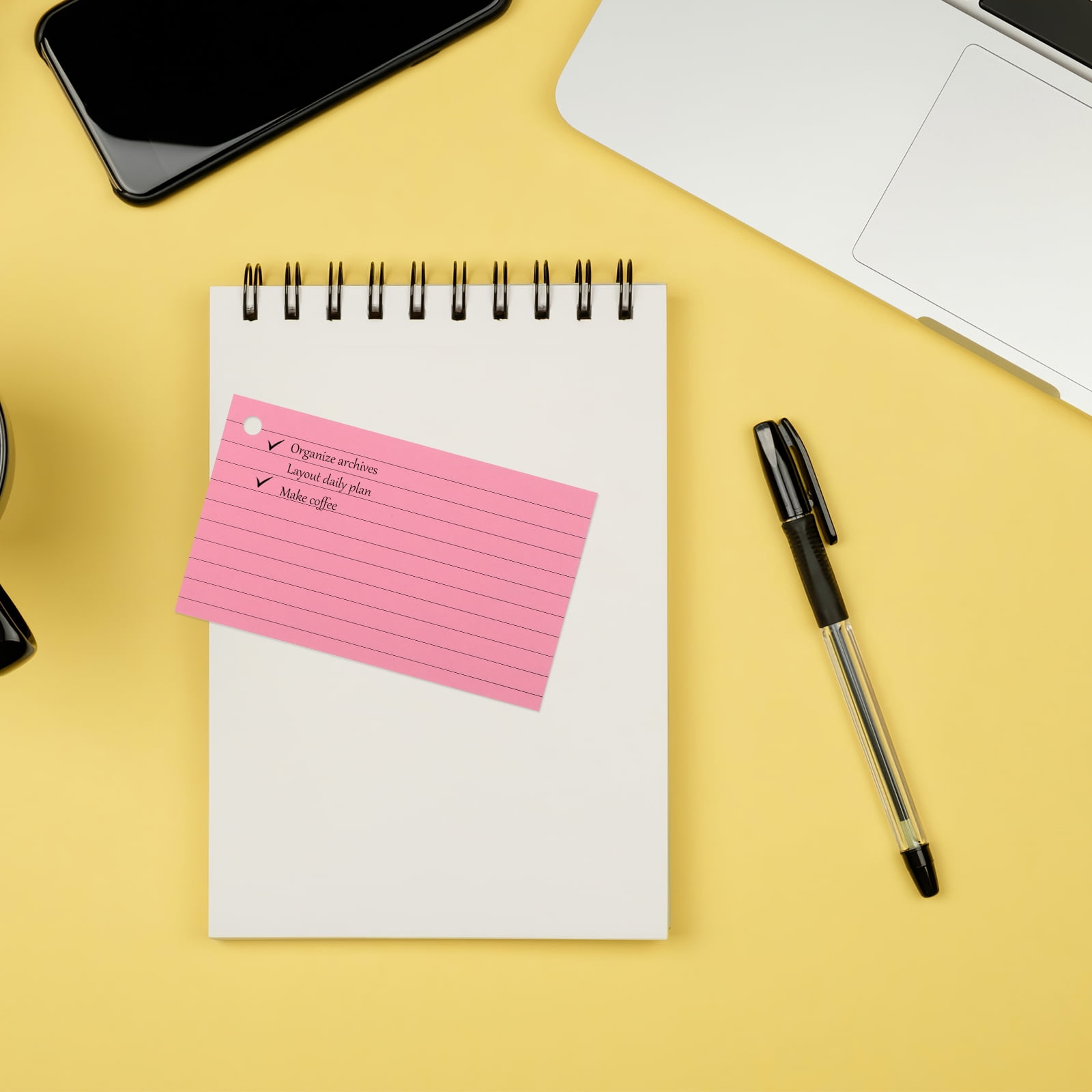 Masteelf MultiColored Paper Index Cards with Ring for Writing Featuring ...