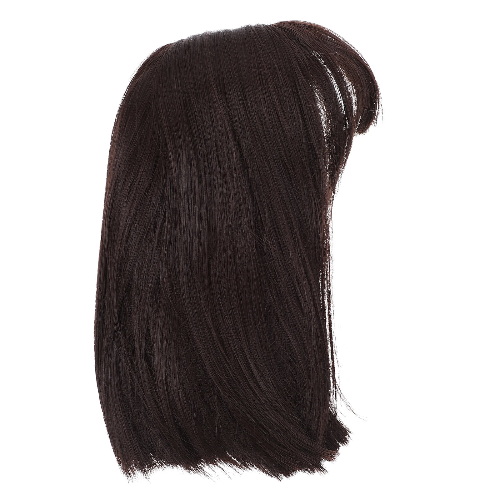 Masteelf Natural Looking Hair Wig Lace Front Wigs with Bangs Fake Bun ...