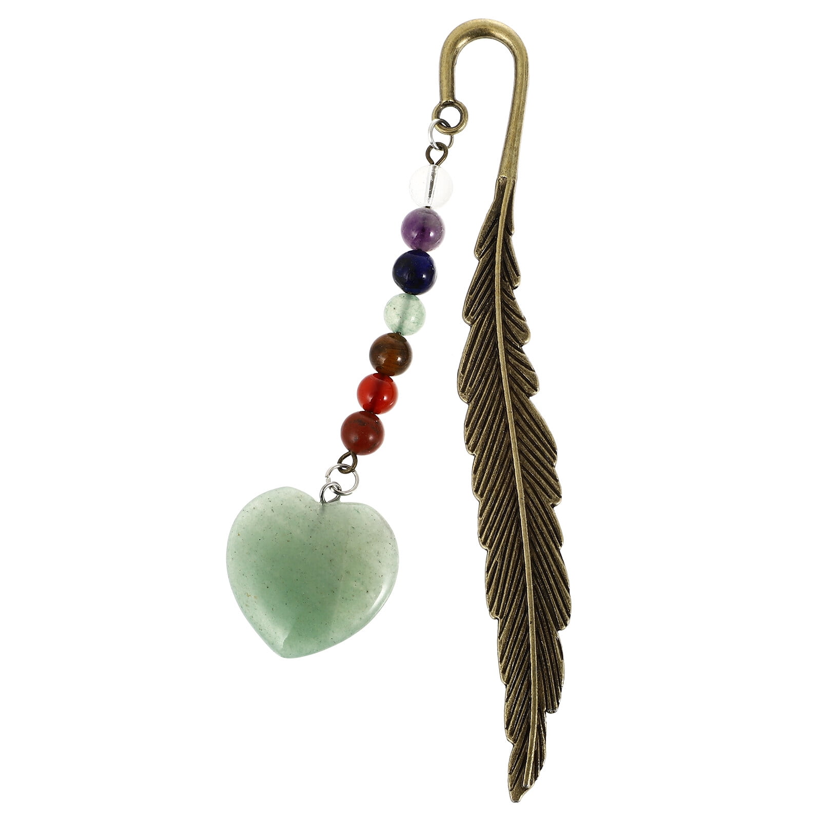 Masteelf Natural Stone Bookmark Decorative Metal Page-marker Plume ...