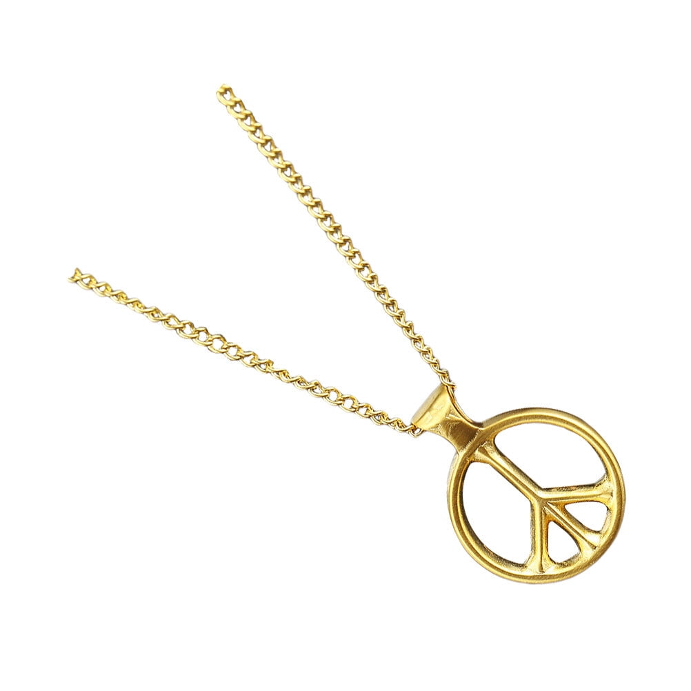 Masteelf Necklace Peace Sign Choker Couple Gift Men and Women Golden ...