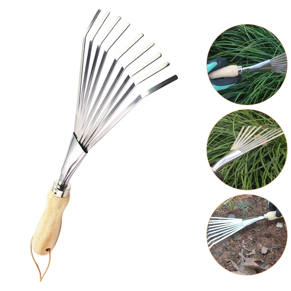 Masteelf Nine-tooth Rake Gardening Tools Hand Shrub Practical Weeding ...