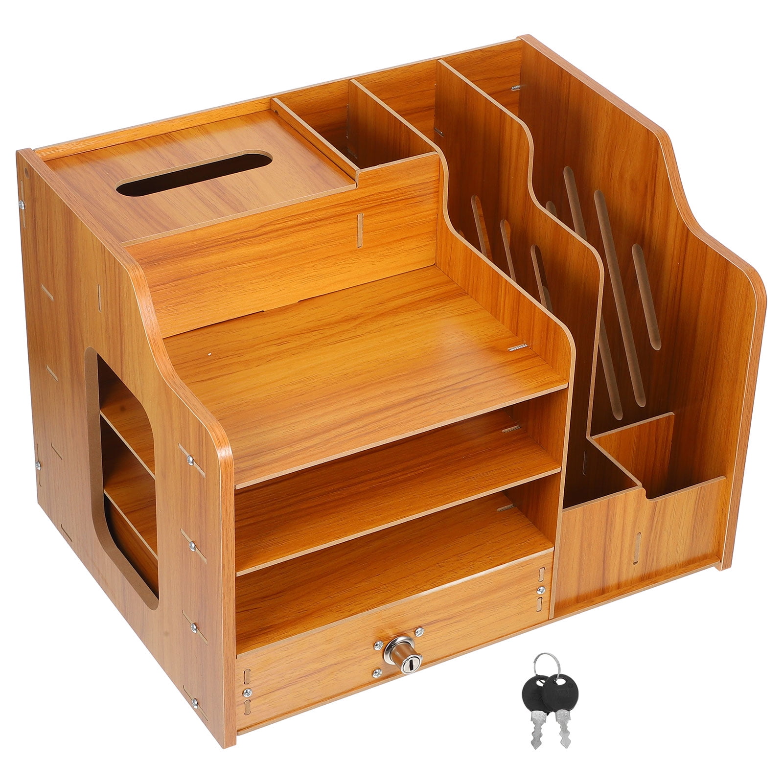 Masteelf Office Desk Storage Rack Modified Knob Cover Foldable Drawer ...