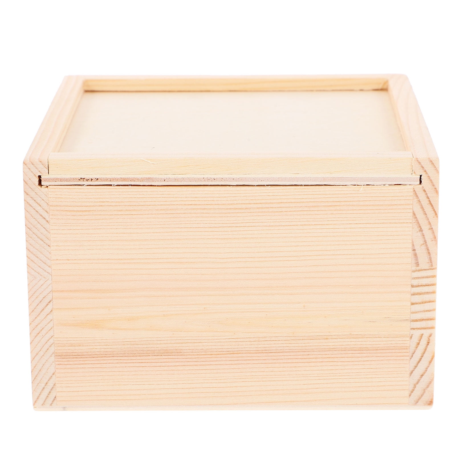 1Pc 12x11.8x7.6cm Wooden Gift Box with Push Cover Simple Square Jewelry ...
