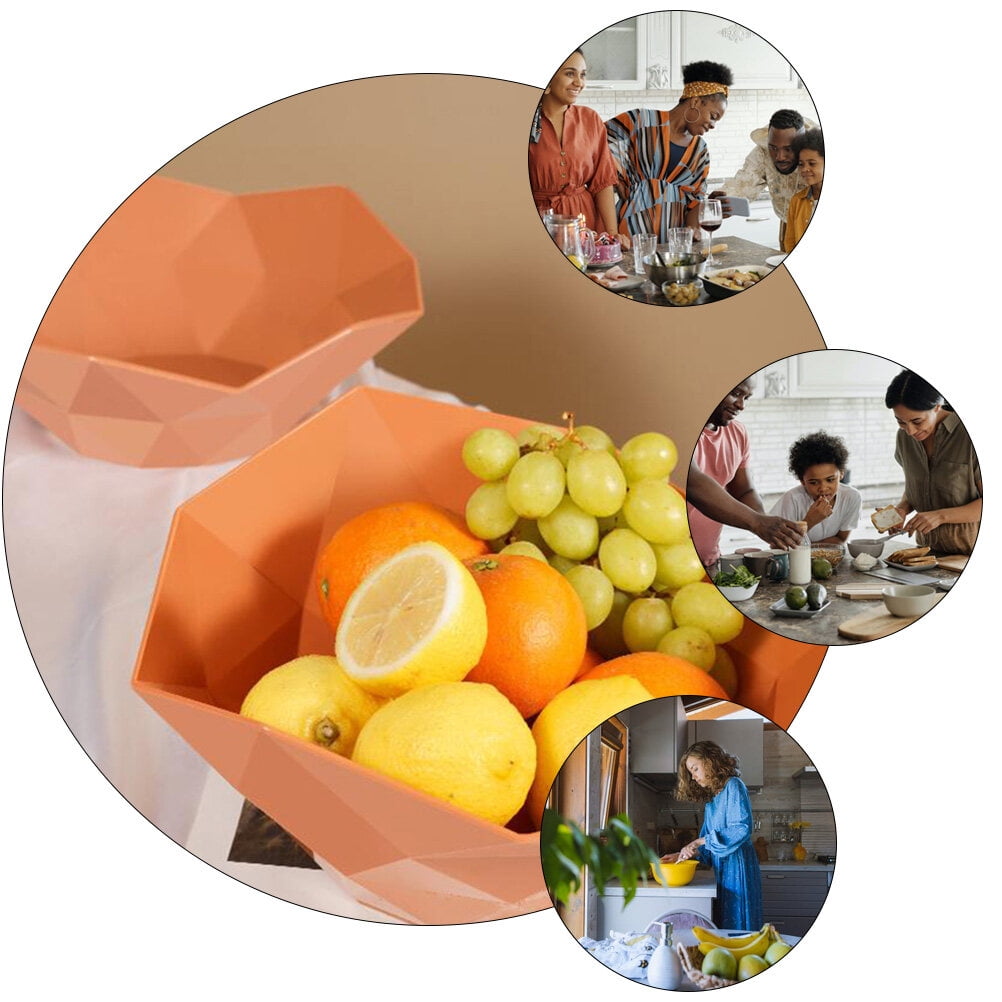 Masteelf Orange Plastic Storage Tray for Snacks, Fruits, and ...