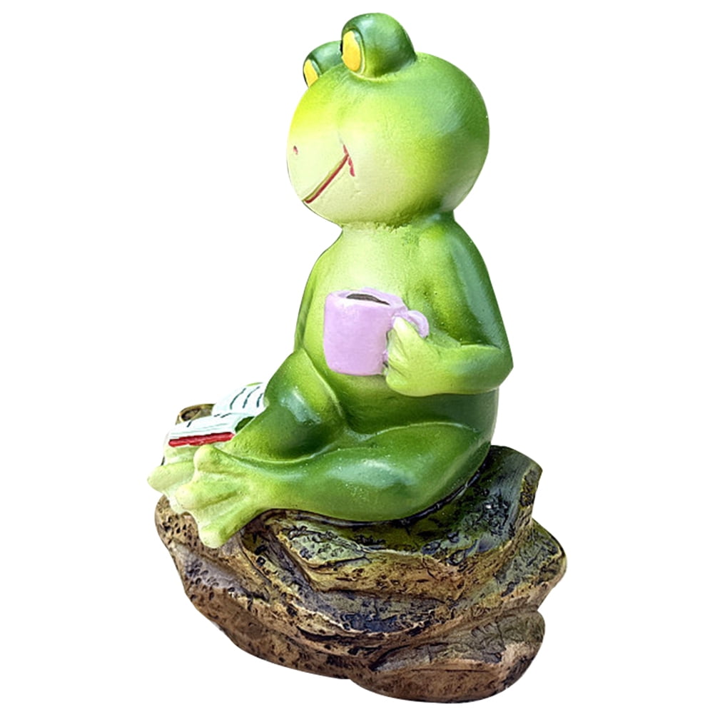 Masteelf Outdoor Funny Frog Statue Resin Reading Frogs Garden Decor ...