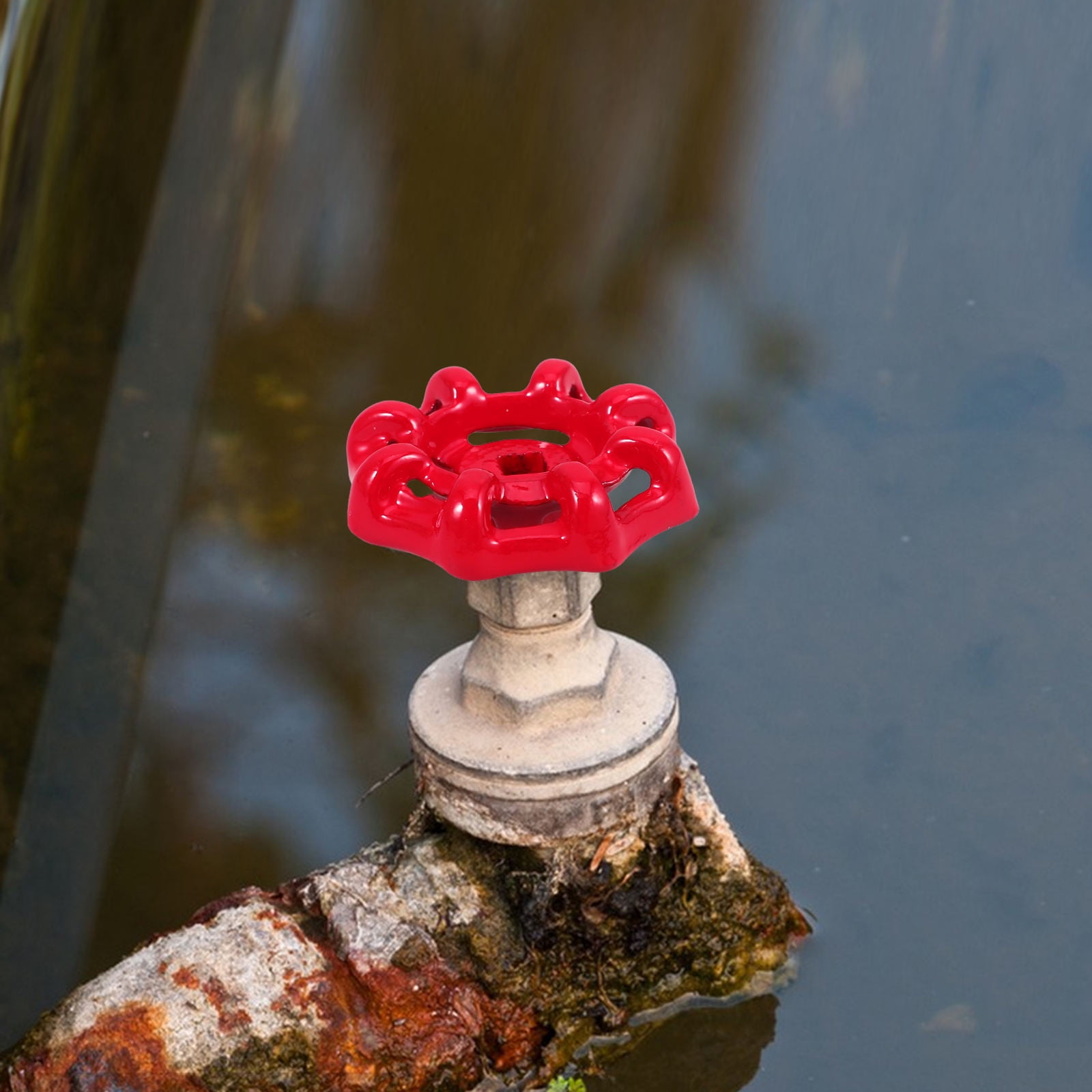 Masteelf Outside Faucet Round Wheel Iron Round Wheel Handle Spigot ...