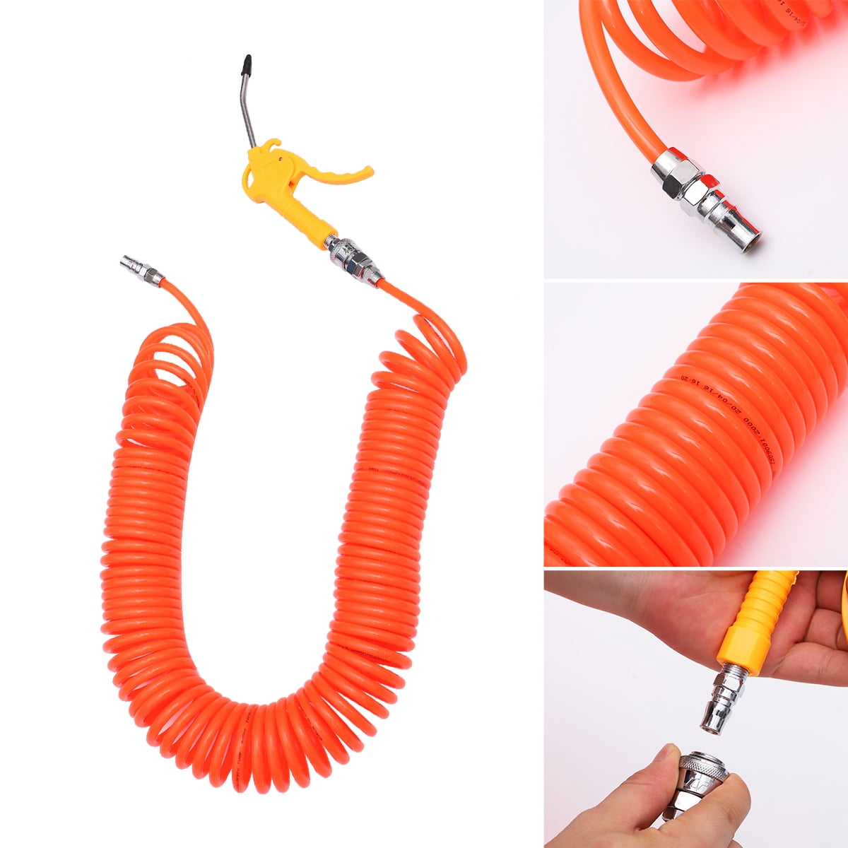 Masteelf PU Pneumatic Hose Set 8x5mm 15 Meter Air Compressor Spring ...