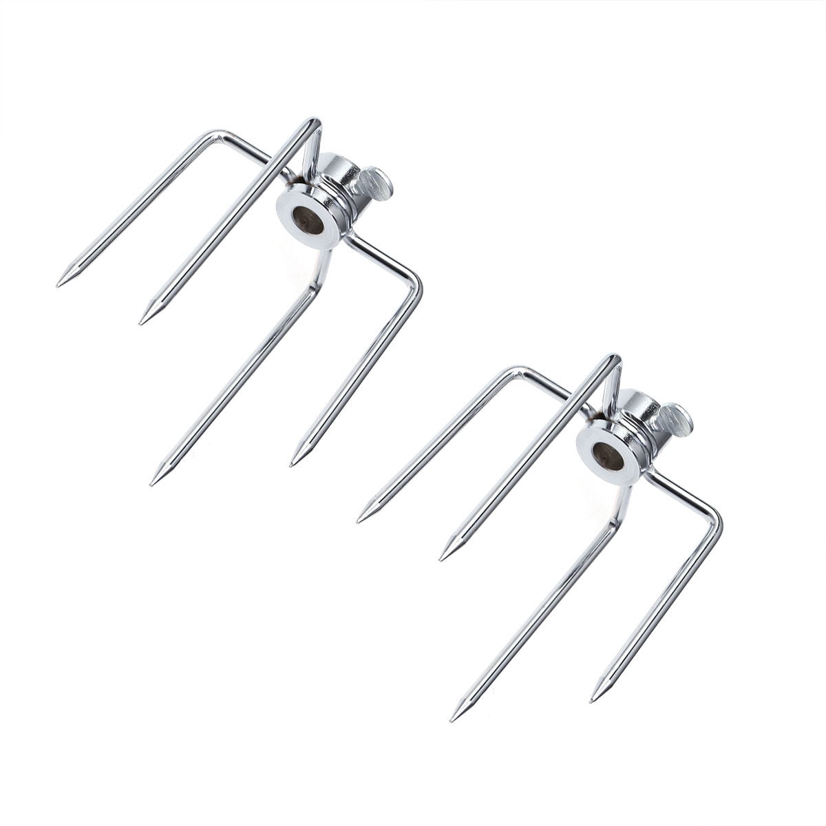 Masteelf Pair of Stainless Steel Rotisserie Meat Forks Kit Barbecue ...