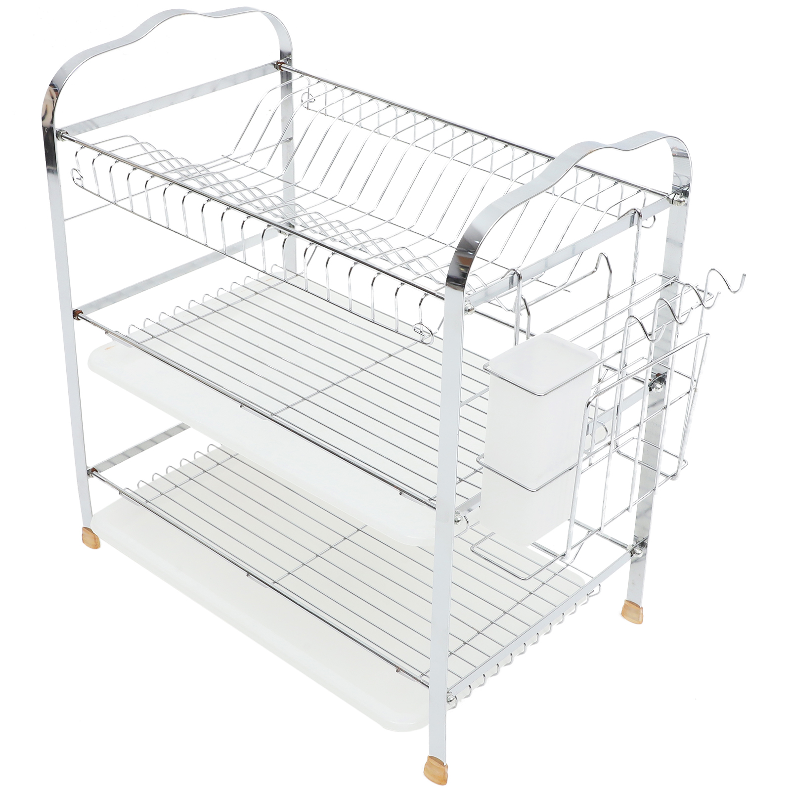 Masteelf Pan Kitchen Storage Rack Dish Drainer Rounded Corner Design ...