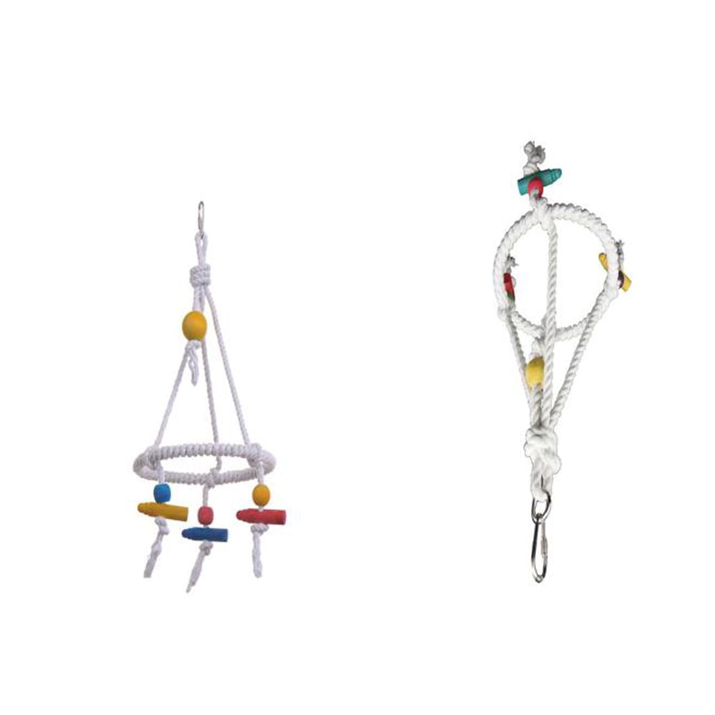 Masteelf Parrot Grind Toy Hanging Stand Rope Cage Chewing Large Toys ...