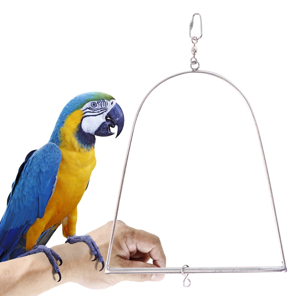 Masteelf Parrot Swing Hanging Bird Cages for Parakeets Travel Silver ...