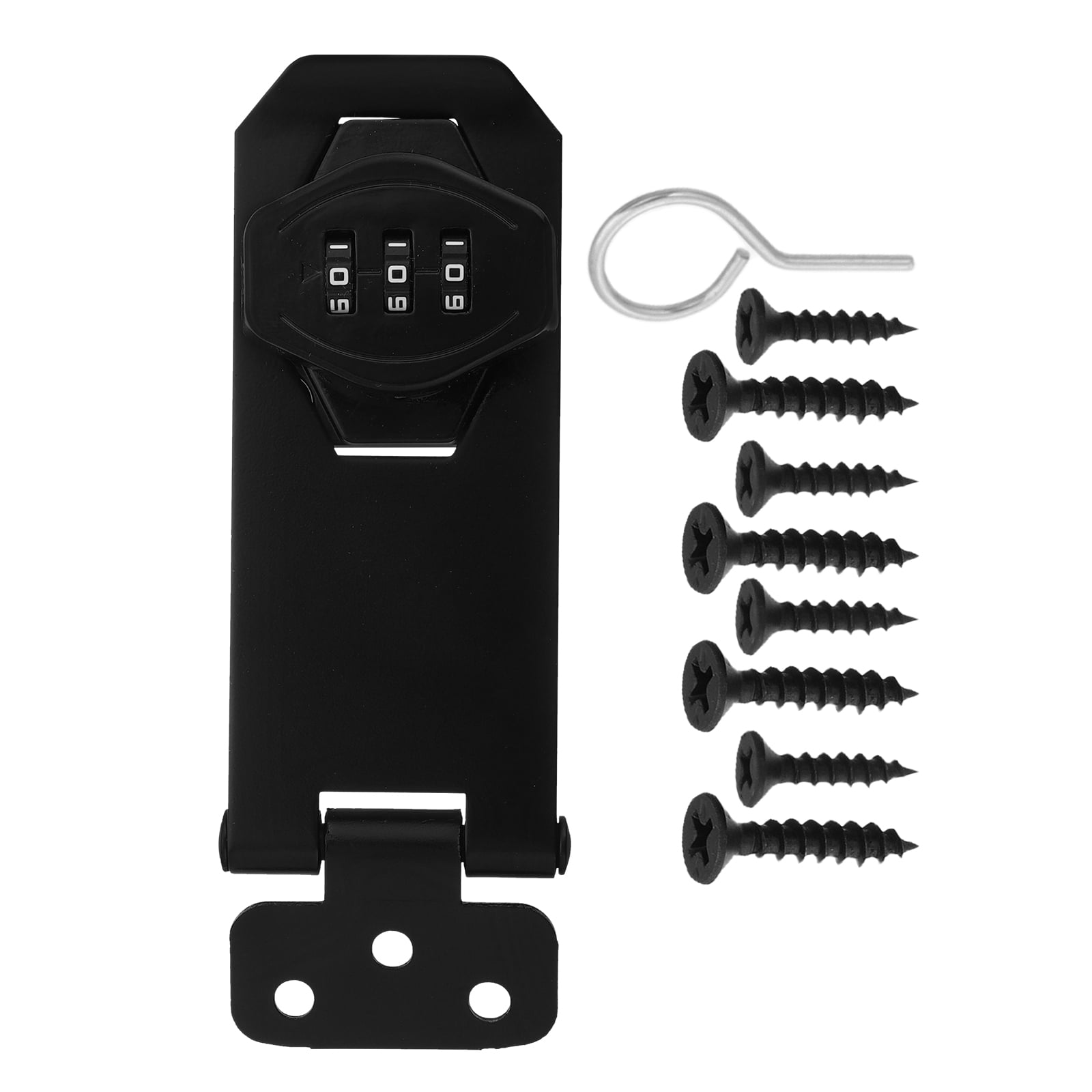 KALLORY Child Proof Refrigerator Lock Password Rotary Hasp Lock Black ...