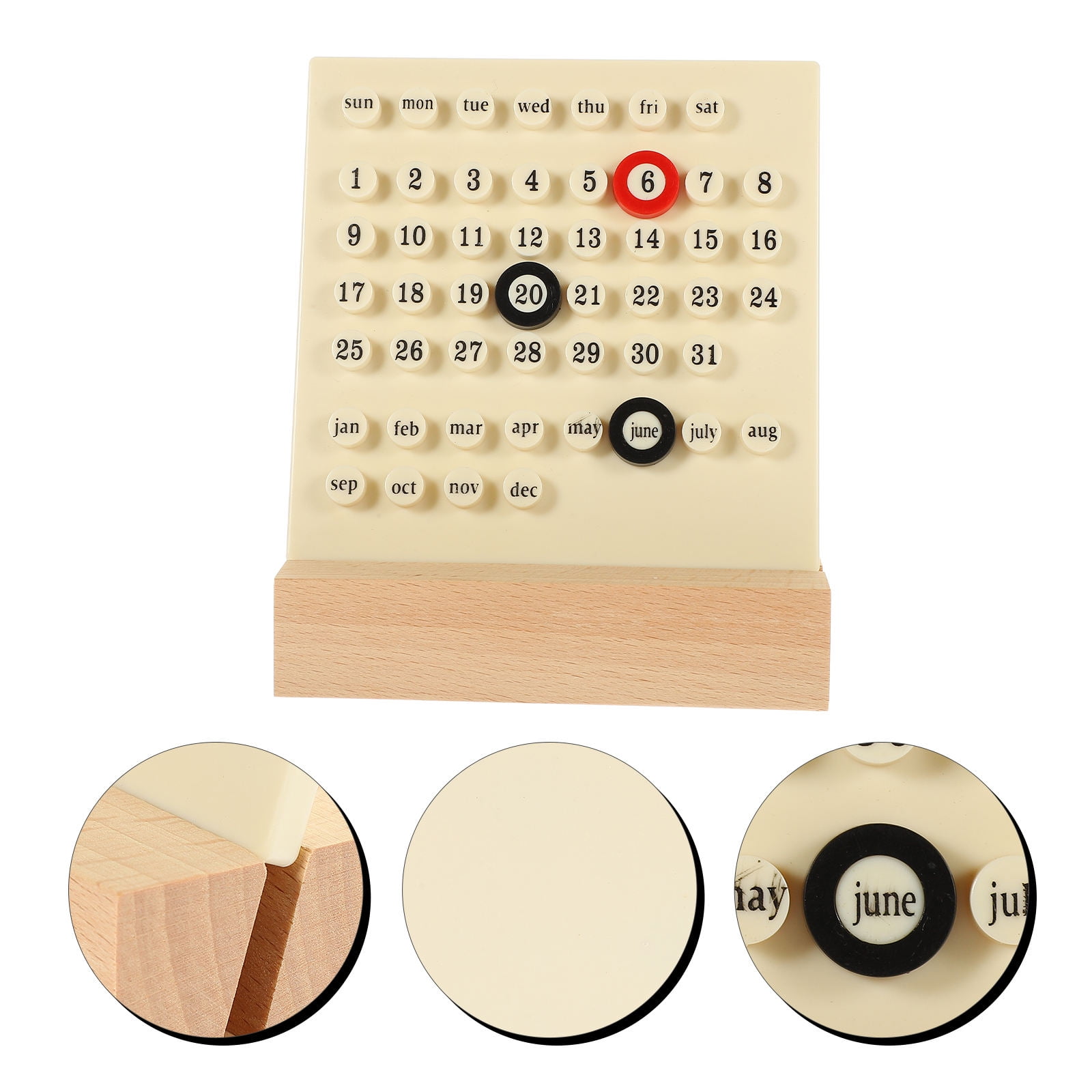 Masteelf Perpetual Desk Calendar Monthly Desktop Movable Calendar ...