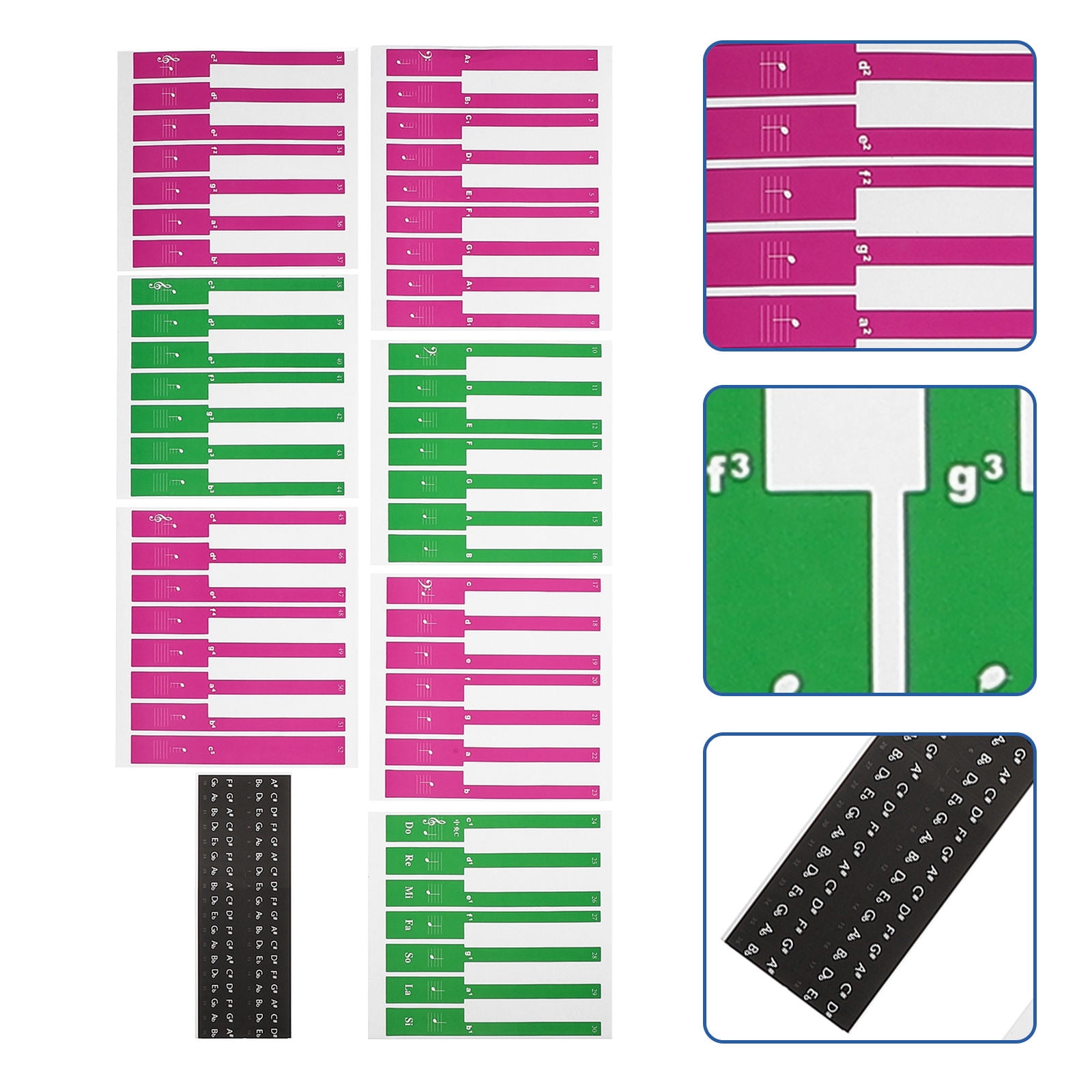 Masteelf Piano Keyboard Sticker Colorful Kids Keyboards Transparent ...