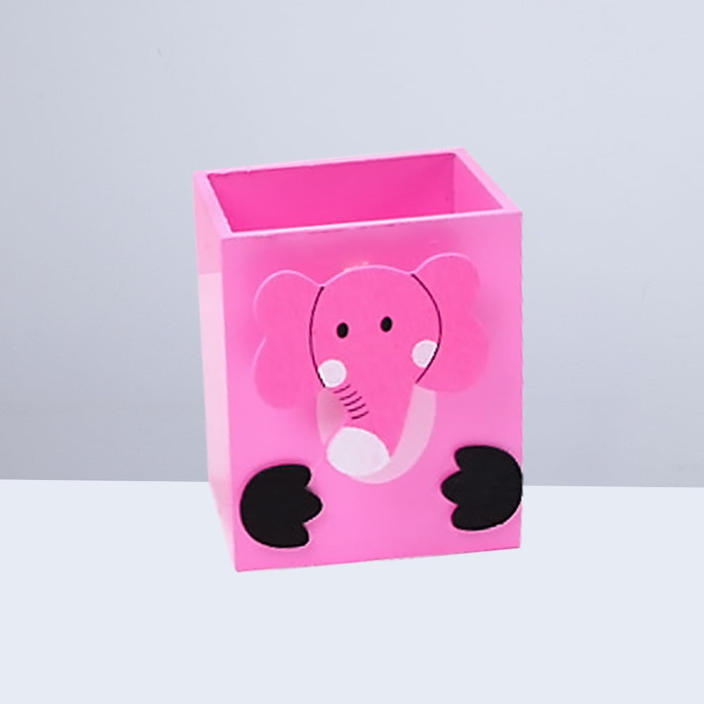 Masteelf Pink Cartoon Pen Holder Wooden Desktop Organizer for Home ...