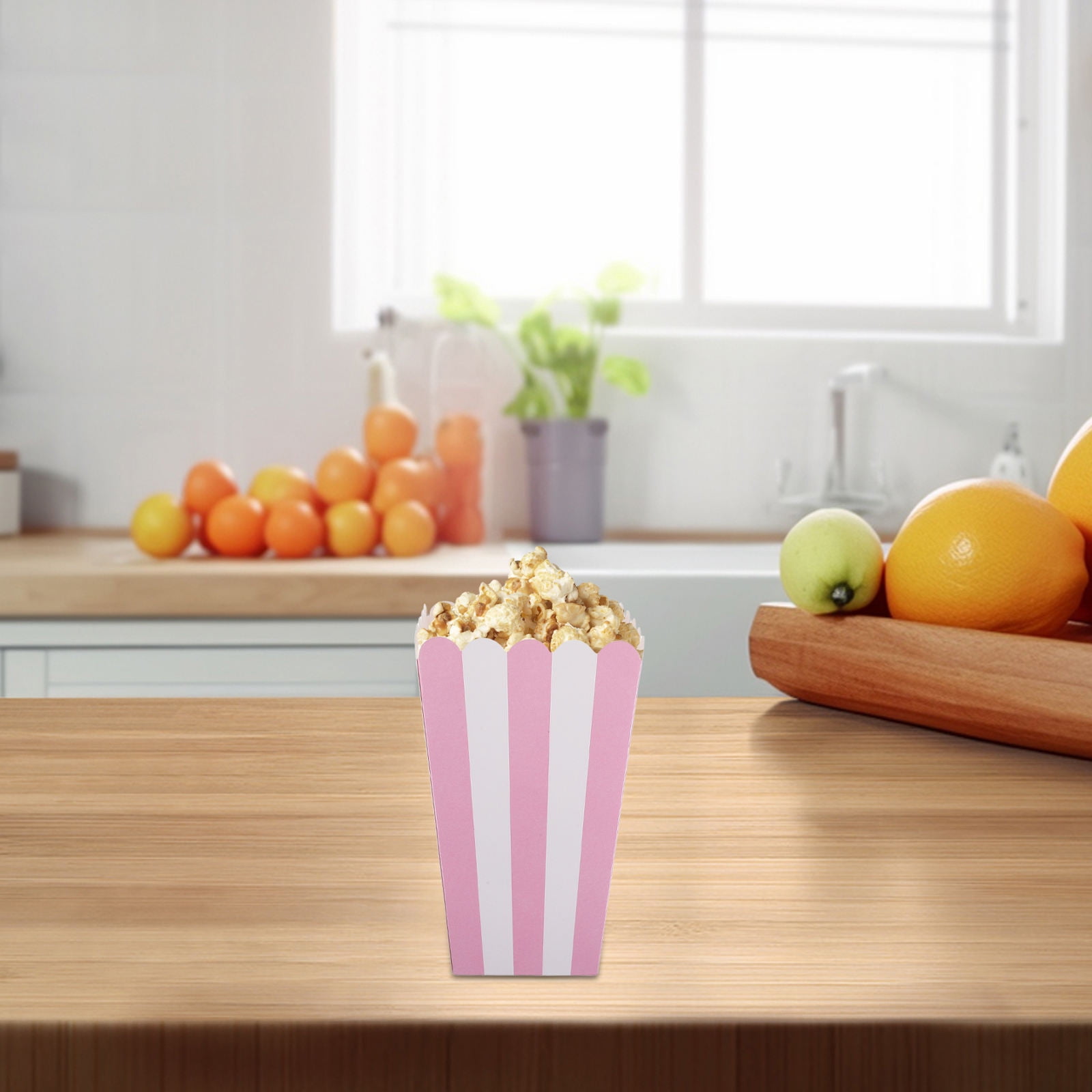 Masteelf Pink Paper Popcorn Boxes with Unique Wavy Edge Design for ...