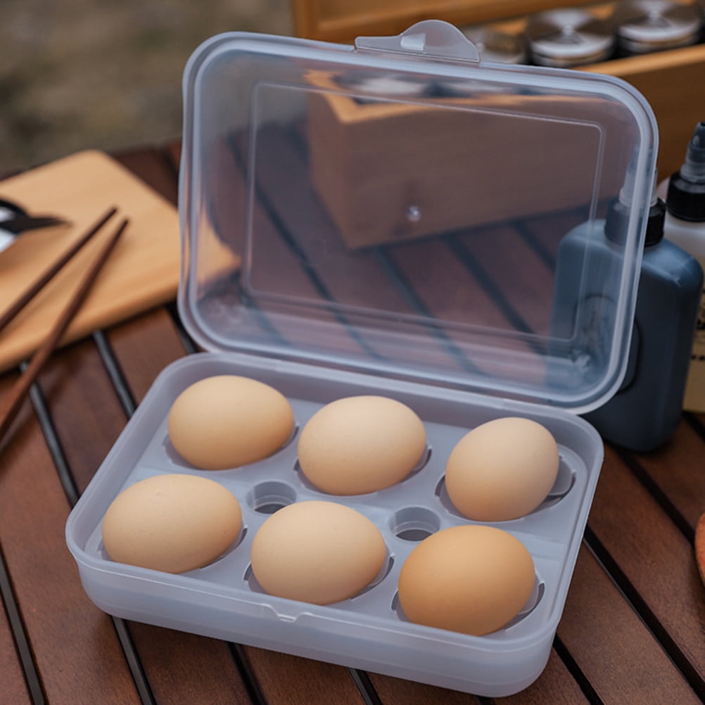 Masteelf Plastic 6-Count Egg Holder Box Portable Egg Carriage for ...