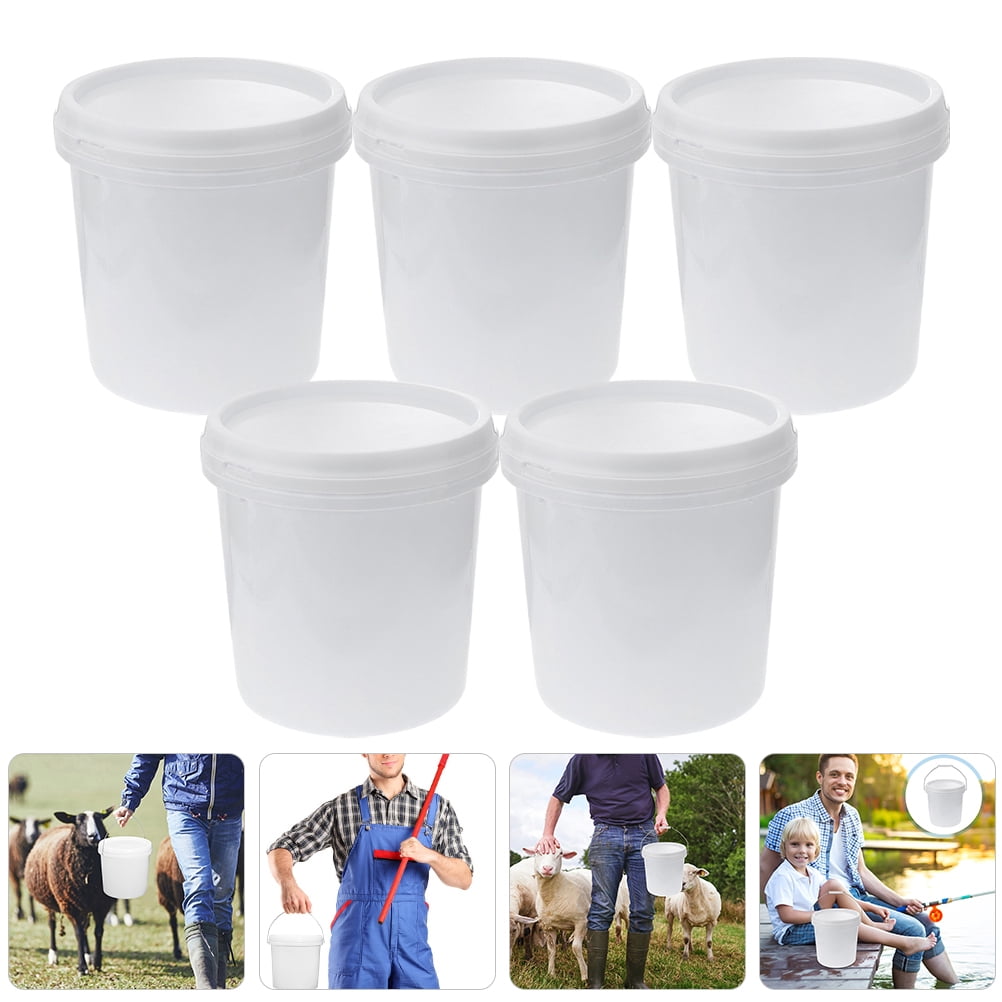 WRITWAA One Gallon Bucket With Lid For General Users 5Pcs 12X4.6X4.6In ...