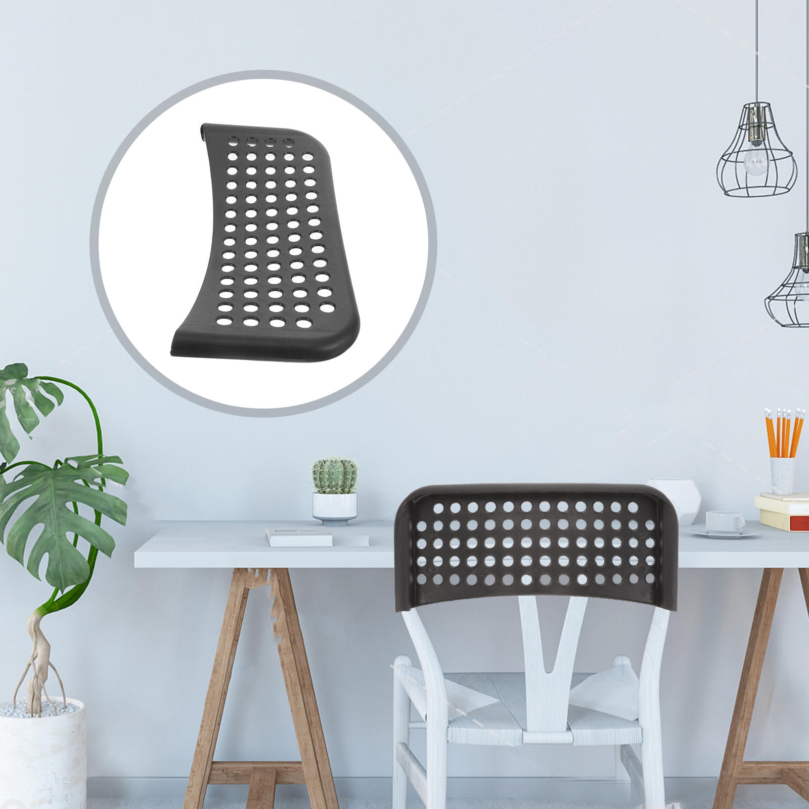 Masteelf Plastic Chair Backrest Backrests Replacement Accessories Black ...
