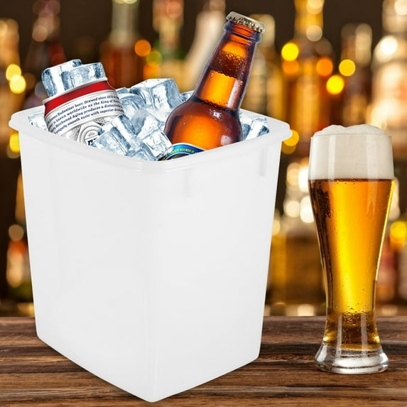 Masteelf Plastic Ice Container with Lid for Cold Drinks Storage and ...