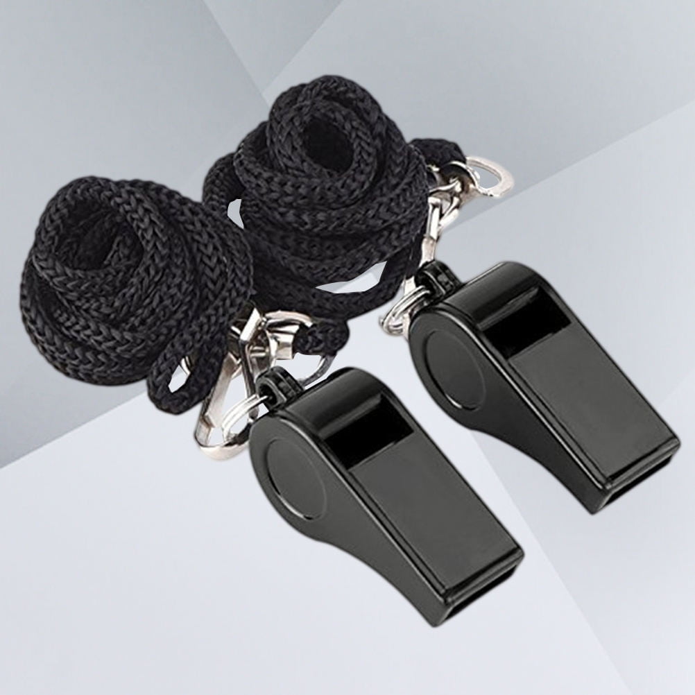 Masteelf Plastic Whistles for Emergency Use with Black Lanyard 5 Pieces ...
