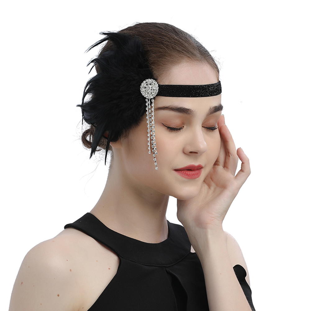 Masteelf Plume Forehead Band Forehead Headdress Wedding Bride Headband ...