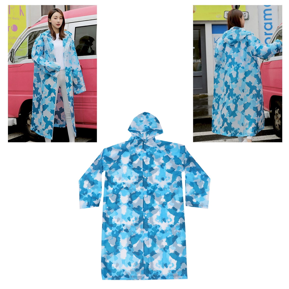 OFFIGAM Blue Durable Lightweight Rain Suit for Men and Women Waterproof ...