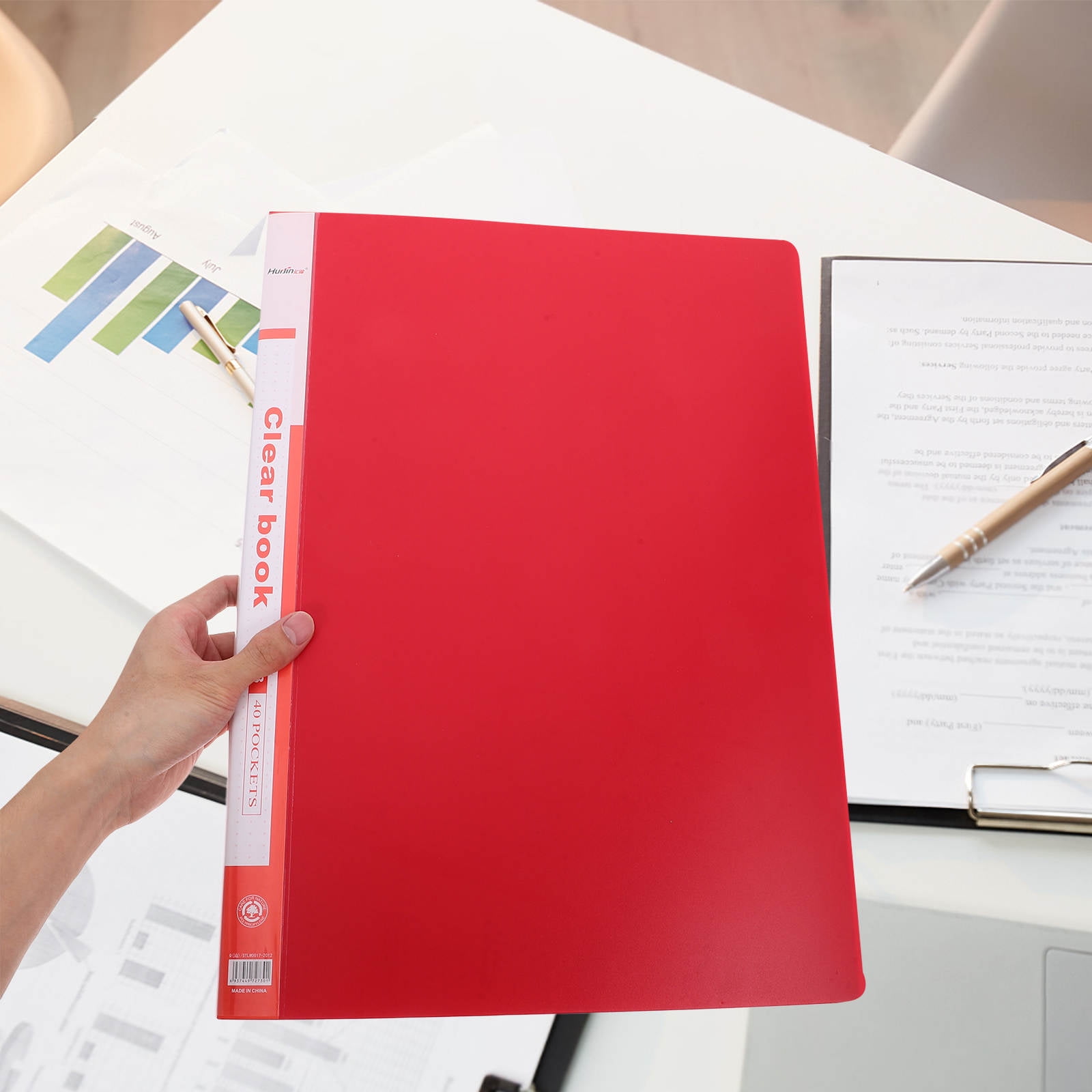 Masteelf Portfolio Pocket Folder Presentation Book With Plastic Sleeves ...